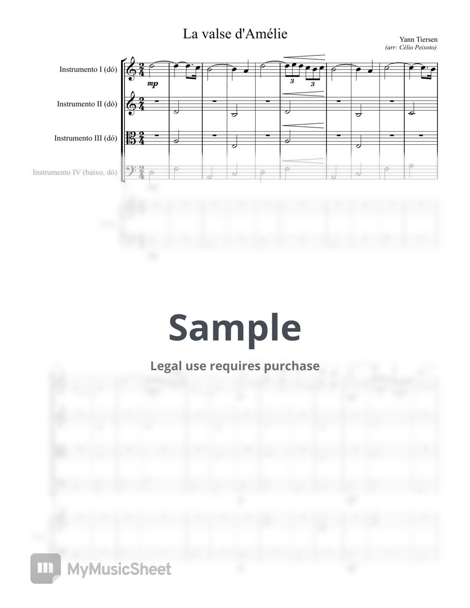 Yann Tiersen - La valse d'Amélie Sheets by Celio Vieira Peixoto