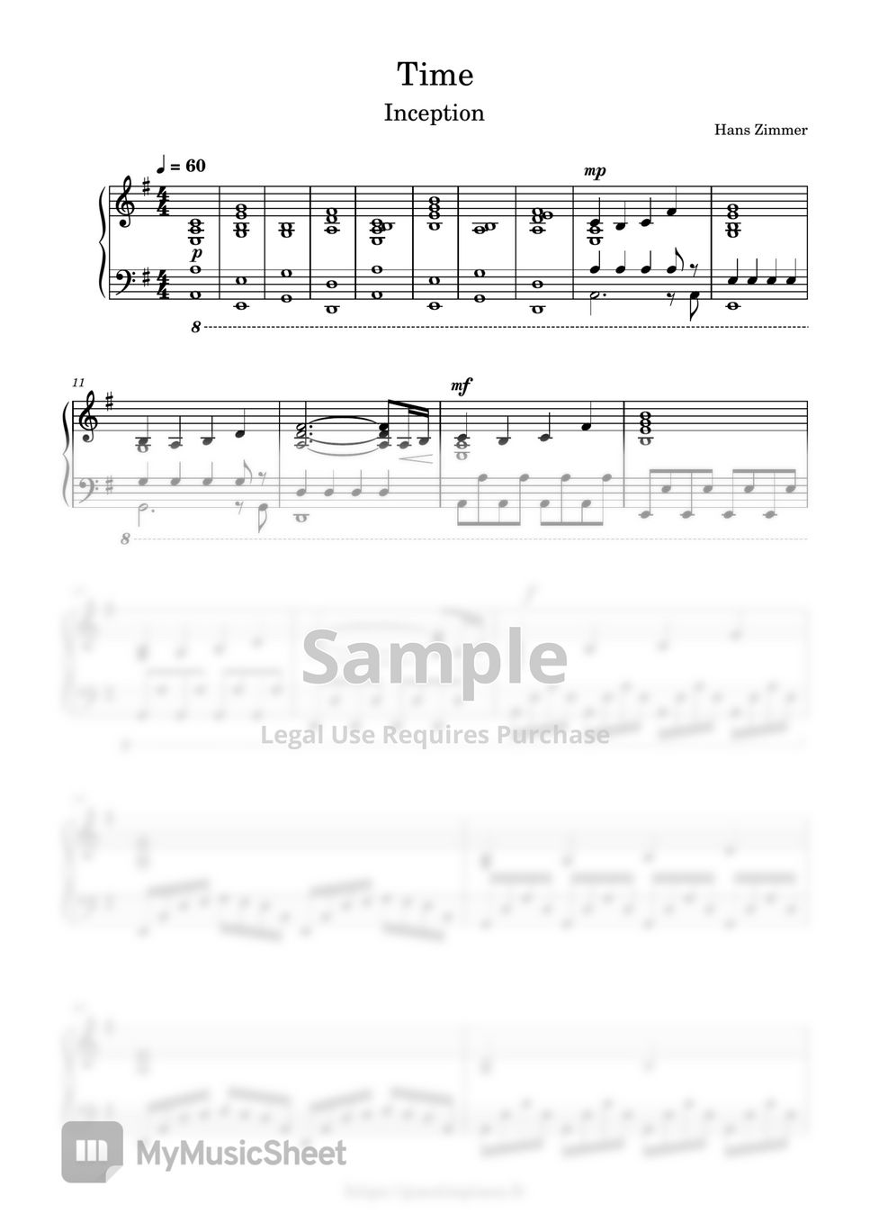 Hans Zimmer - Time (Inception) 악보 by GuestinPiano