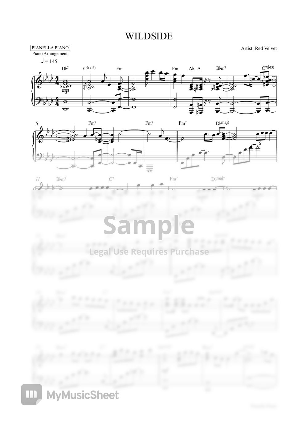 Red Velvet - WILDSIDE (Piano Sheet) Sheets by Pianella Piano