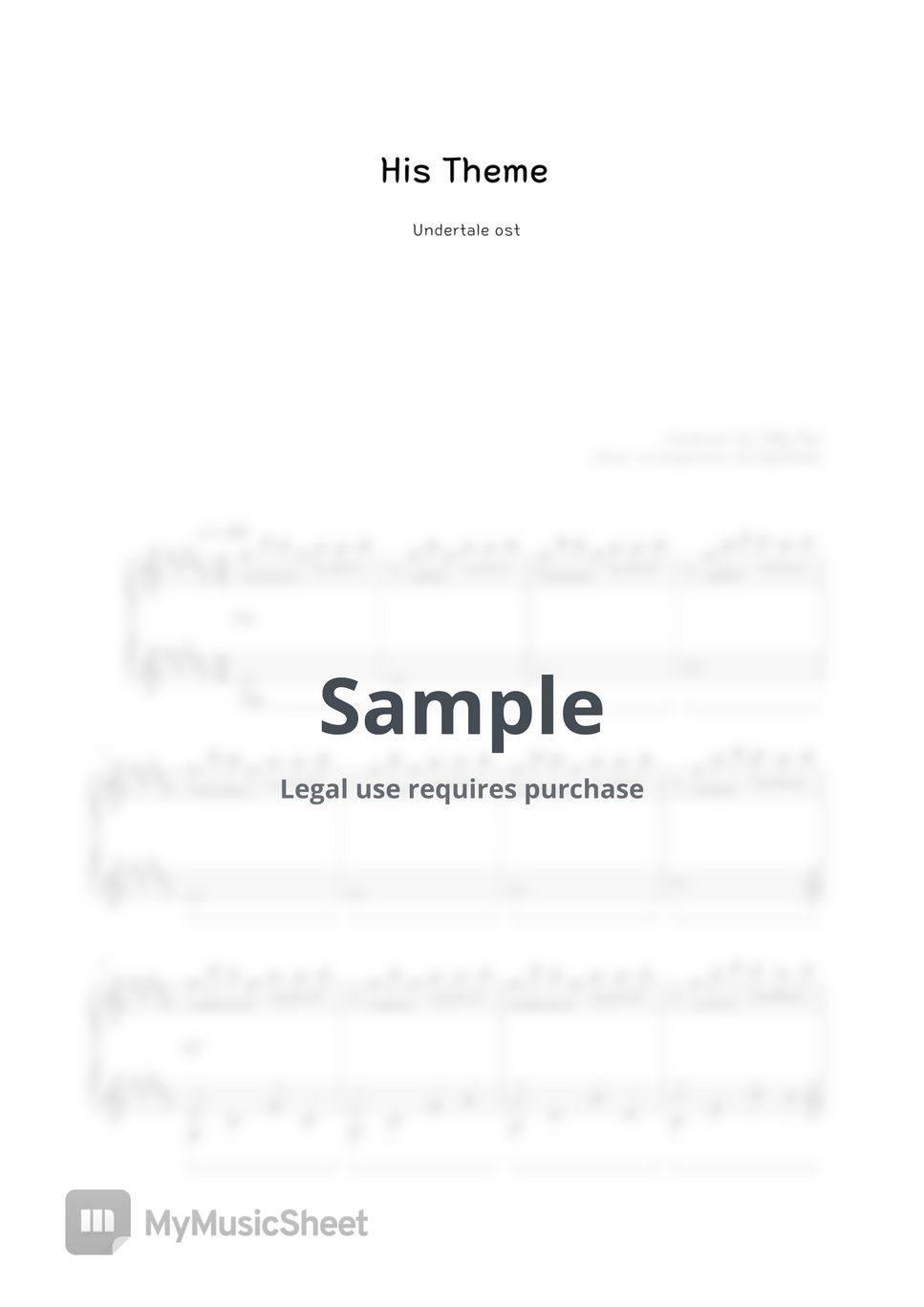 Undertale - His theme (Undertale ost) Sheets by KycMusic