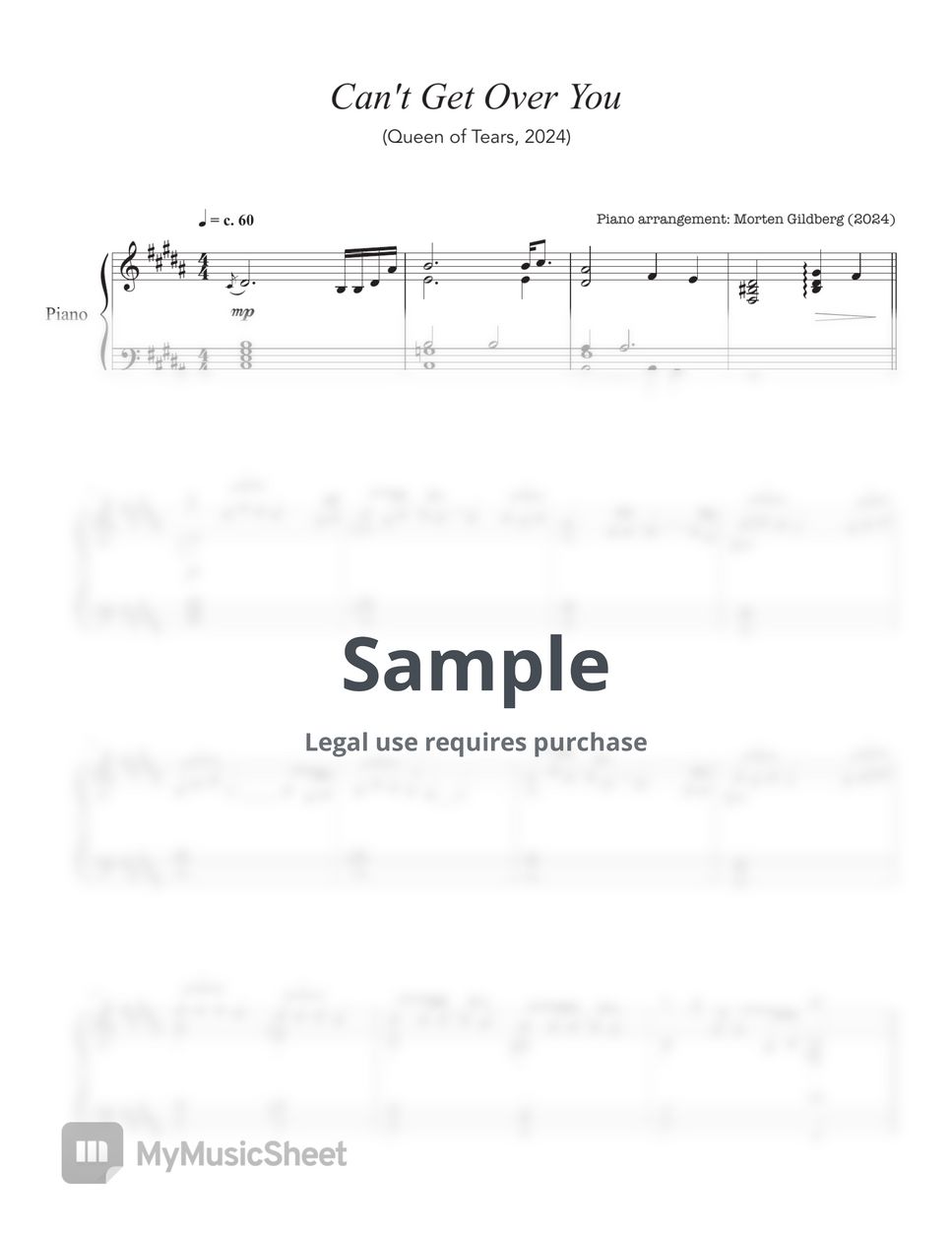 Paul Kim - Can't Get Over You (Queen of Tears) Sheets by Morten ...