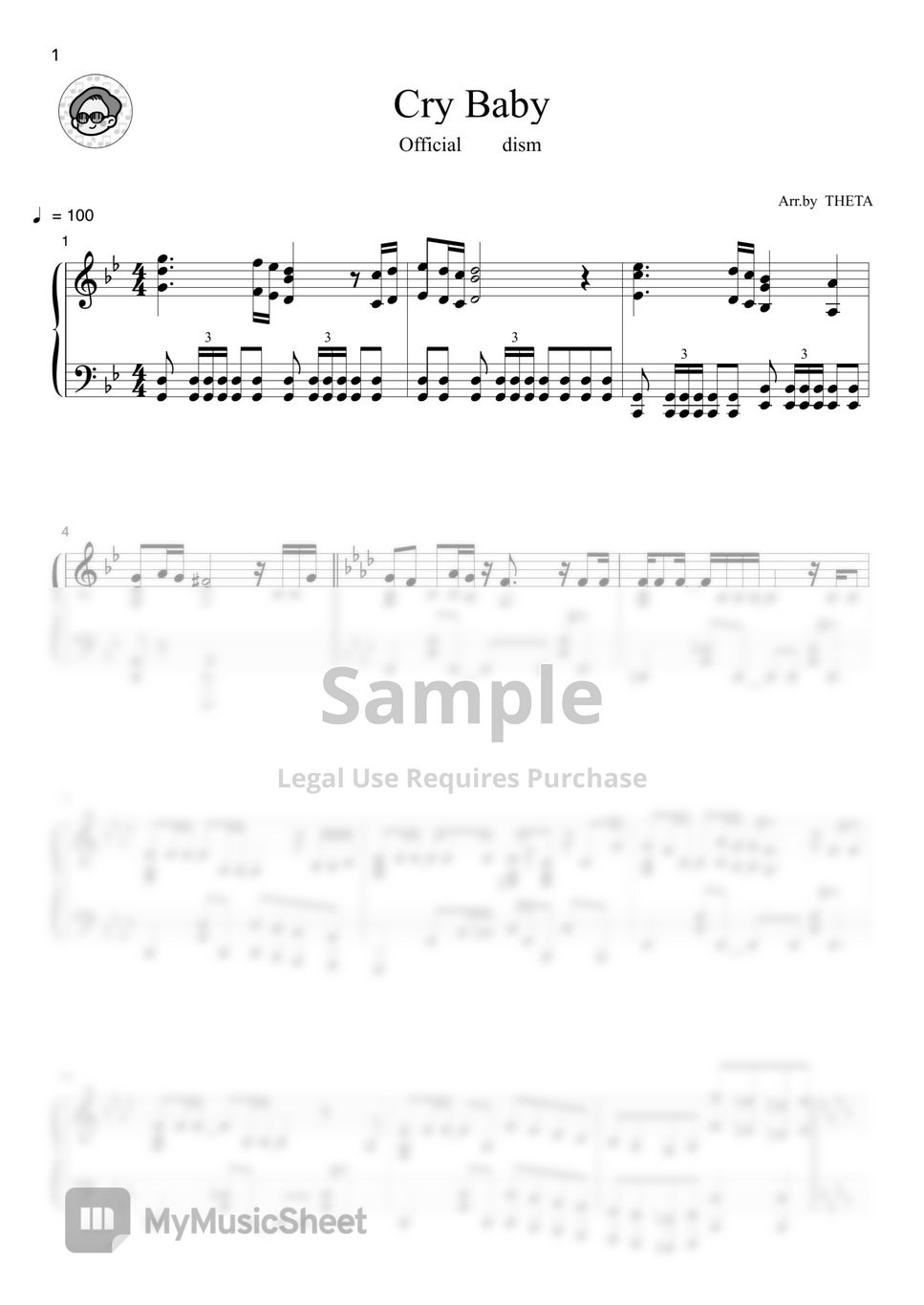 OfficialHIGEDANdism - Cry Baby Sheets by THETA PIANO