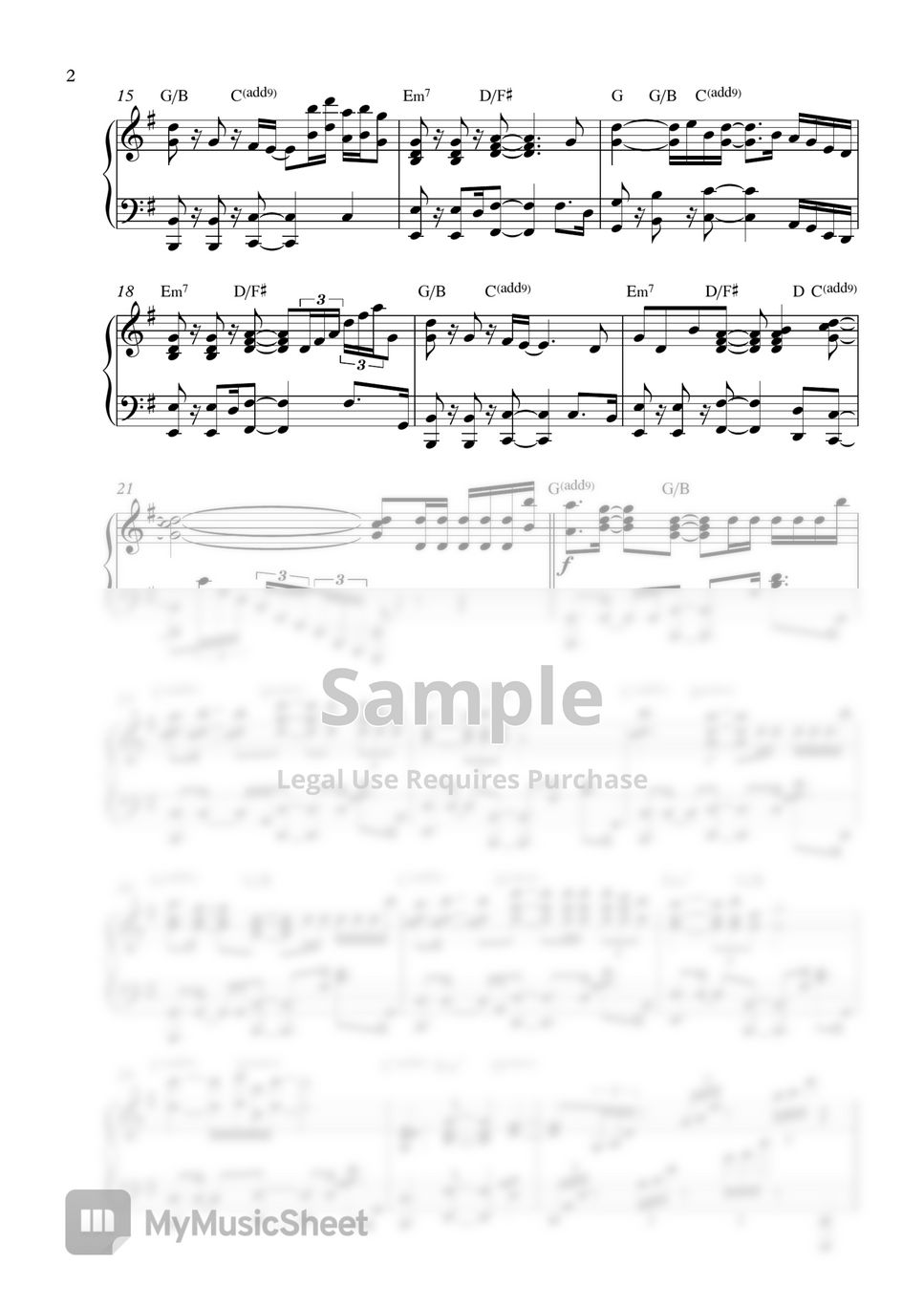 IU - strawberry moon - 2 PDF (Original Key Gb & Easier Key G) Hoja by Pianella Piano