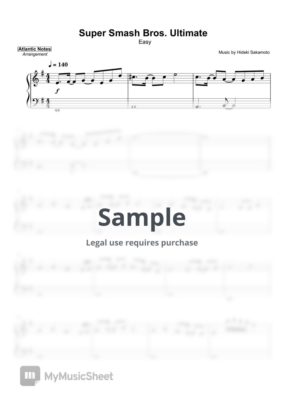 Hideki Sakamoto - Super Smash Bros. Ultimate (Main Theme) 악보 by ...