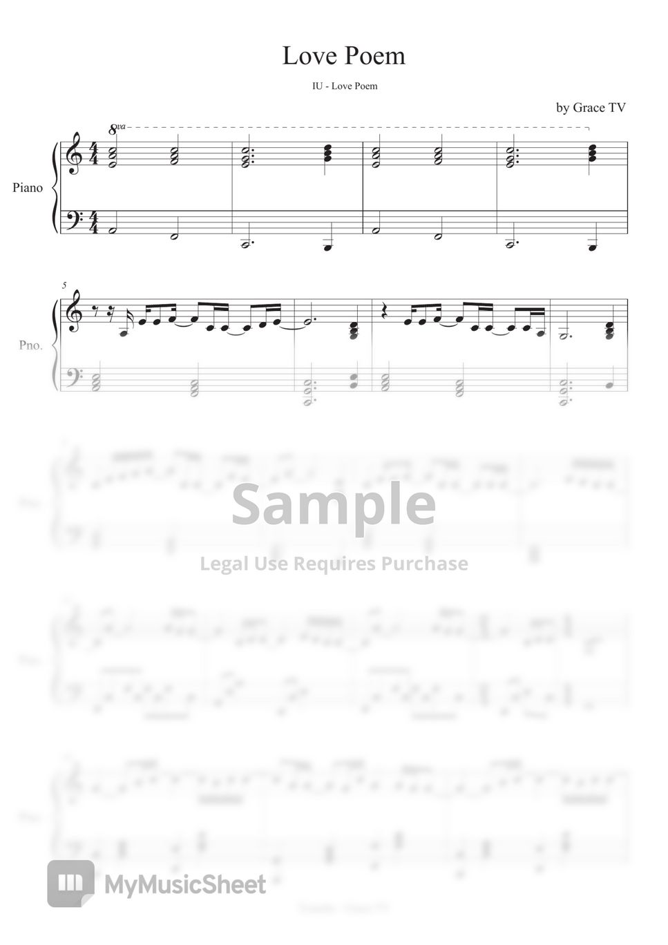 IU 아이유 - Love Poem (Easy Version) / Love Poem (쉬운버전) 악보 IU 아이유 - Love Poem (Easy Version) / Love Poem (쉬운버전) 악보