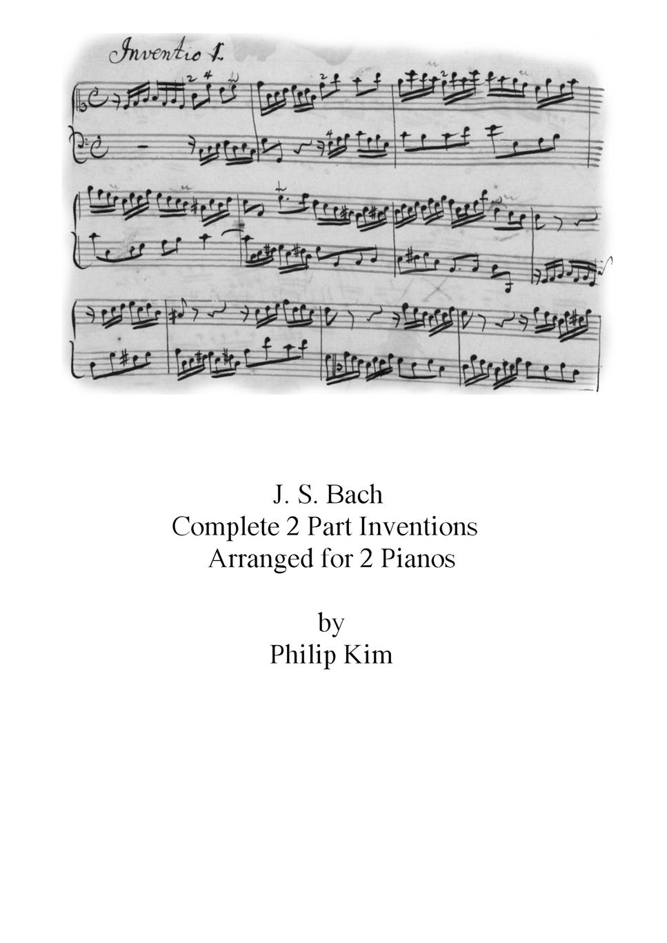 J. S. Bach - Bach 15 2-Part Inventions for 2 Pianos Complete 악보 by ...