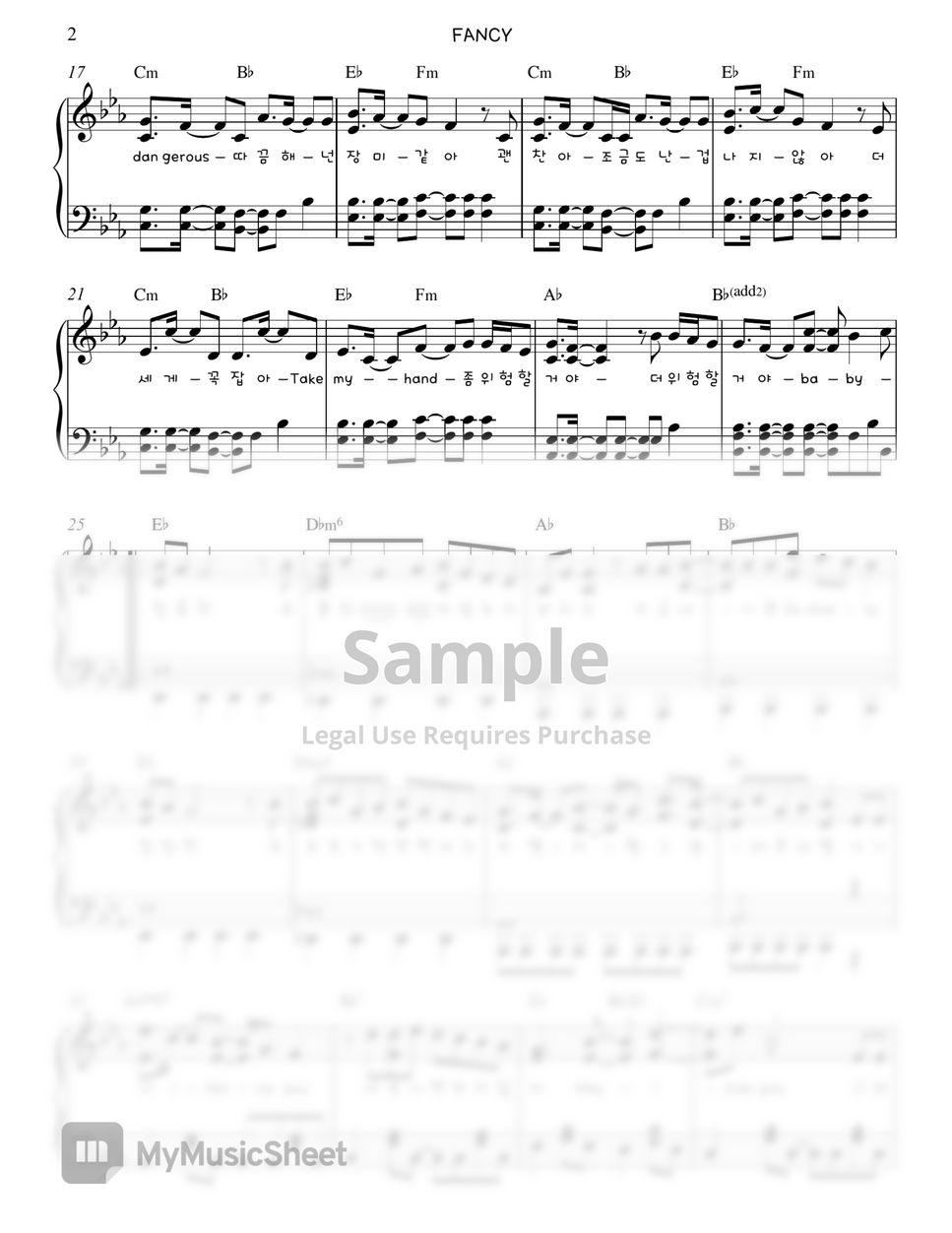Twice (트와이스) - FANCY Piano Sheet by. Gloria L. Piano Sheet Music PDF ...