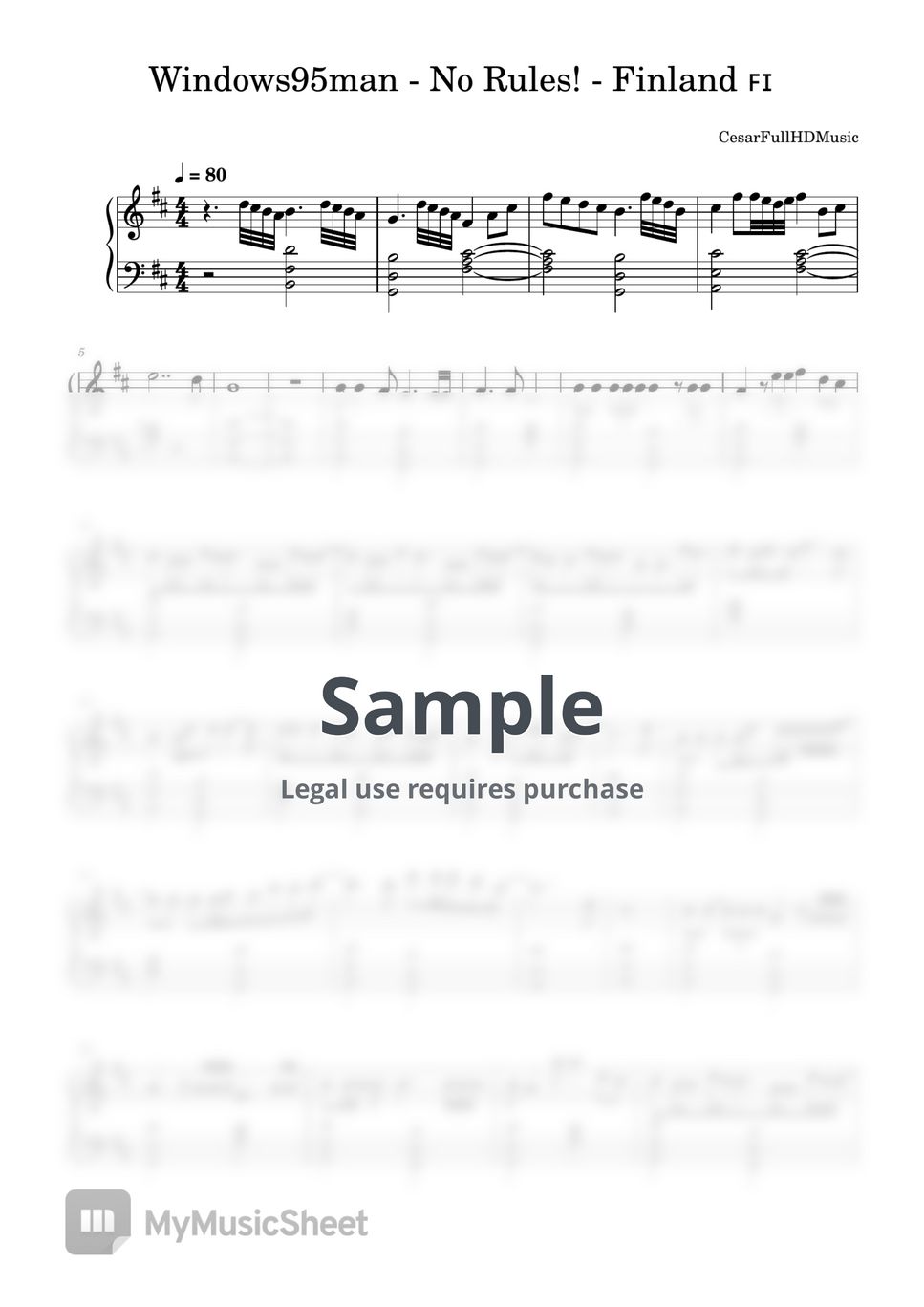 Windows95man - No Rules! - Finland 🇫🇮 | Eurovision 2024 악보