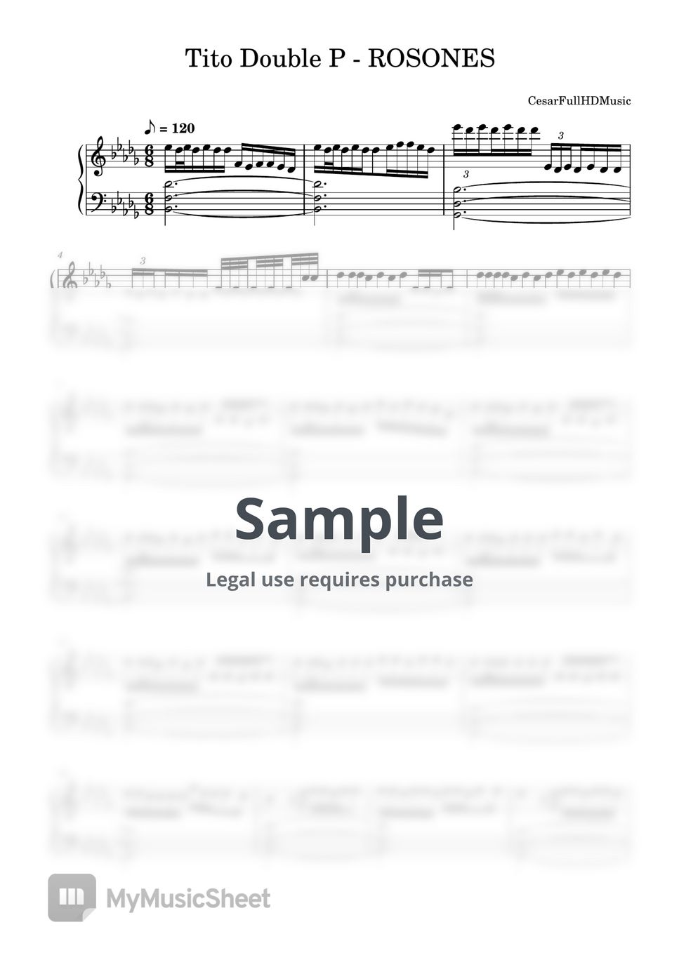 Tito Double P - ROSONES 악보