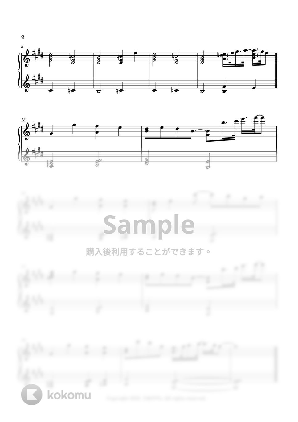 Seiji Kameda - 告白(calm ver.)-instrumental (今夜、世界からこの恋が消えても track 4) 楽譜 ...