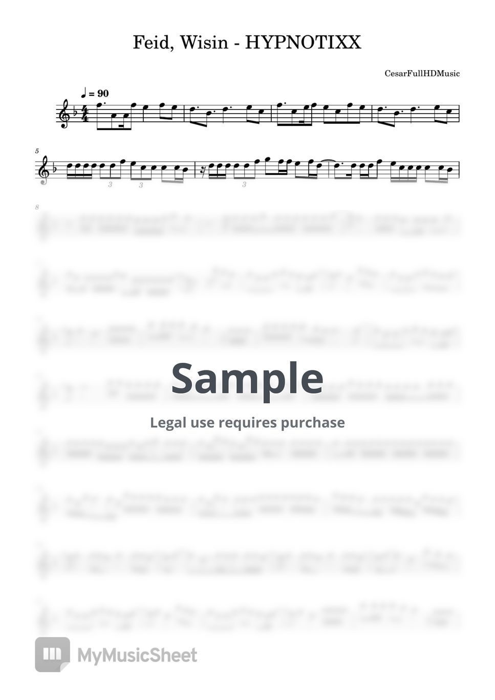 Feid, Wisin - HYPNOTIXX Partitura