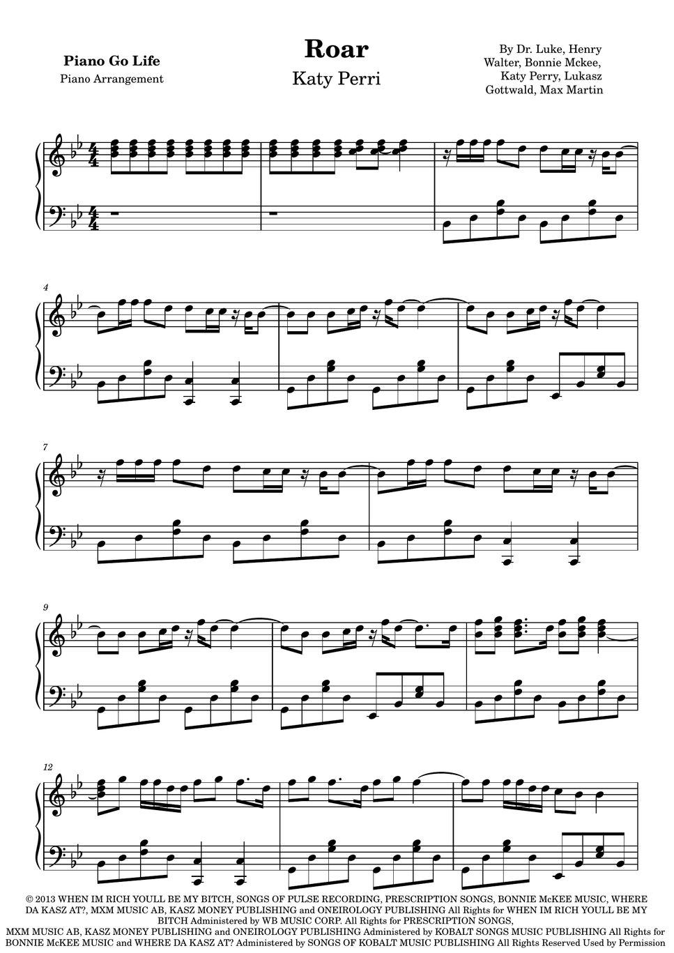 Katy Perry Roar 楽譜 By Piano Go Life
