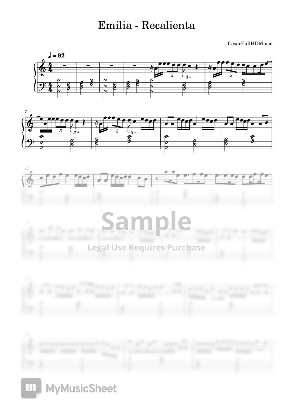 Emilia - Recalienta Sheet Music