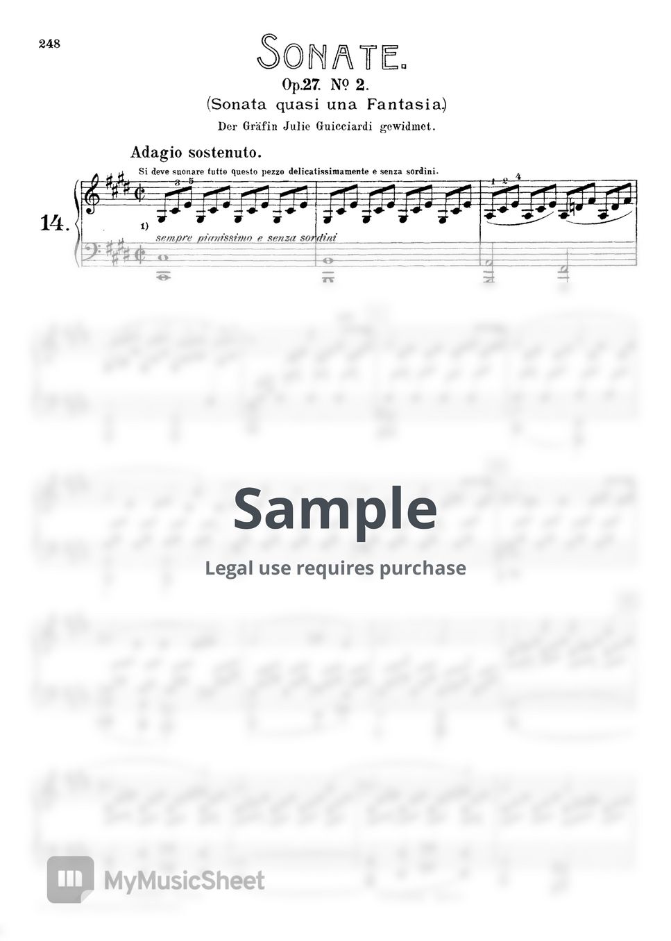 Ludwig van Beethoven - Beethoven Piano Sonata no. 14 in C-sharp minor 'Moonlight Sonata', Op. 27 ...