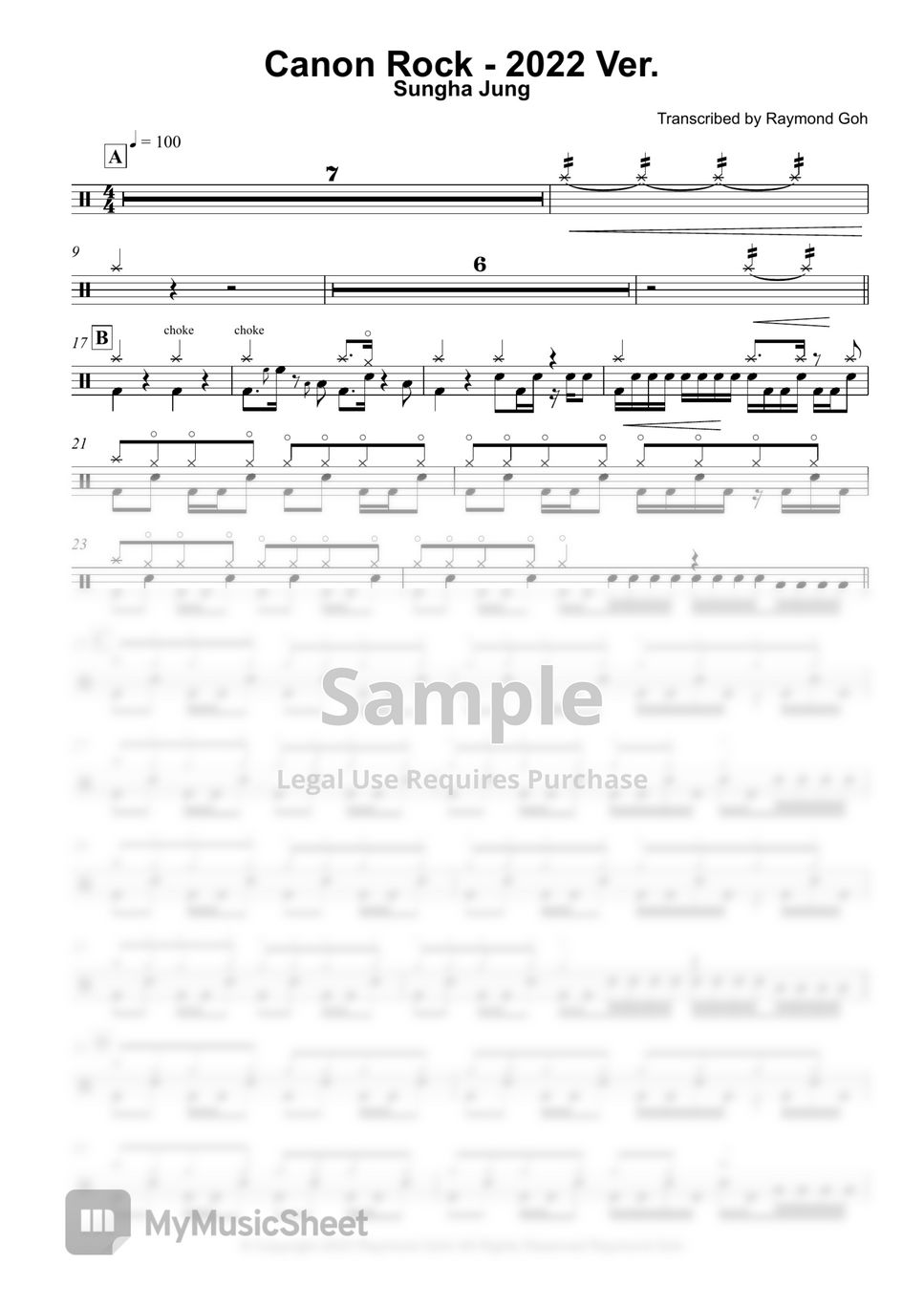 Sungha Jung - Canon Rock - 2022 Ver. Sheets by Raymond Goh