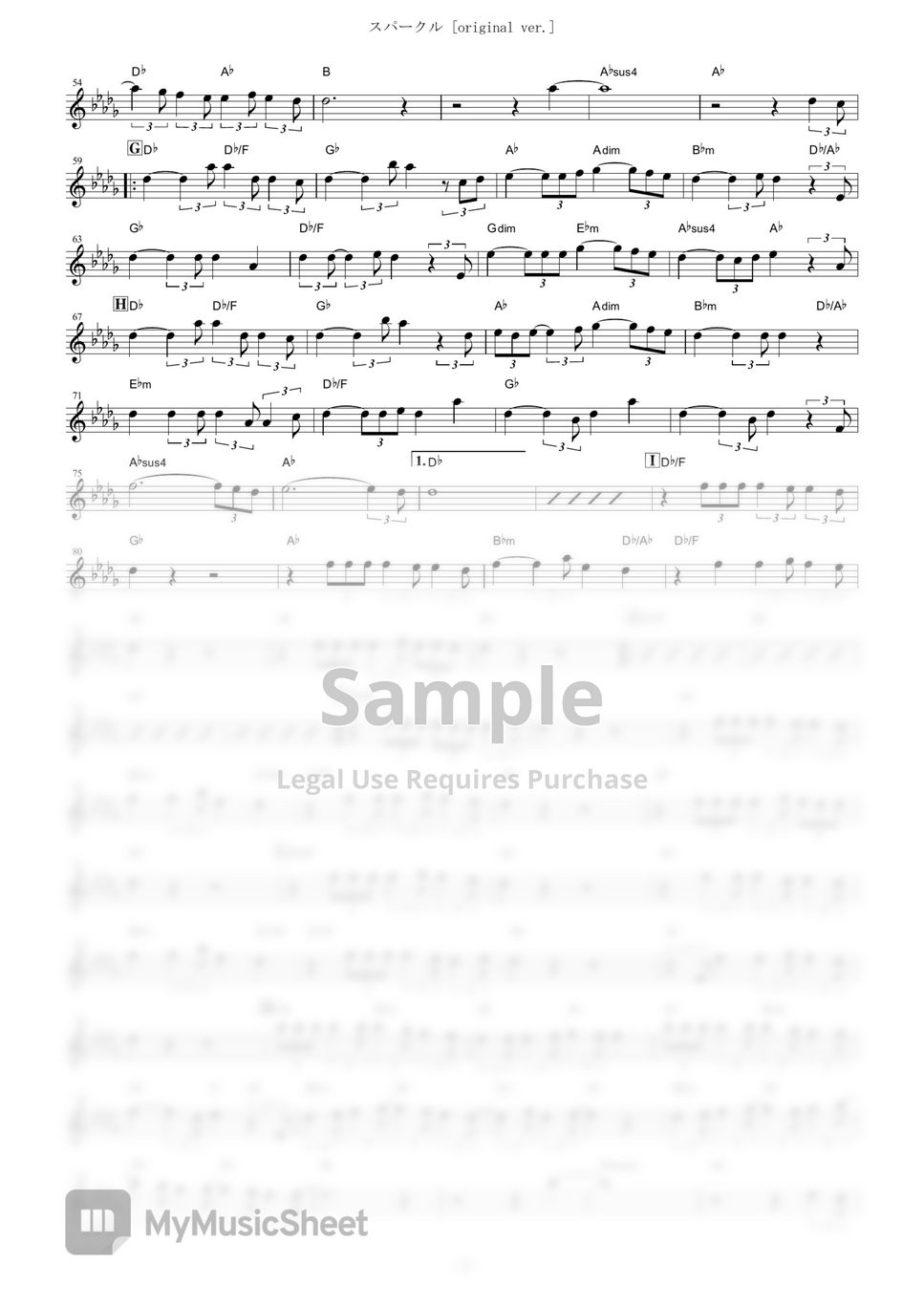 RADWIMPS - Sparkle [original ver.] (Your Name. / in Bb) Sheets by muta-sax