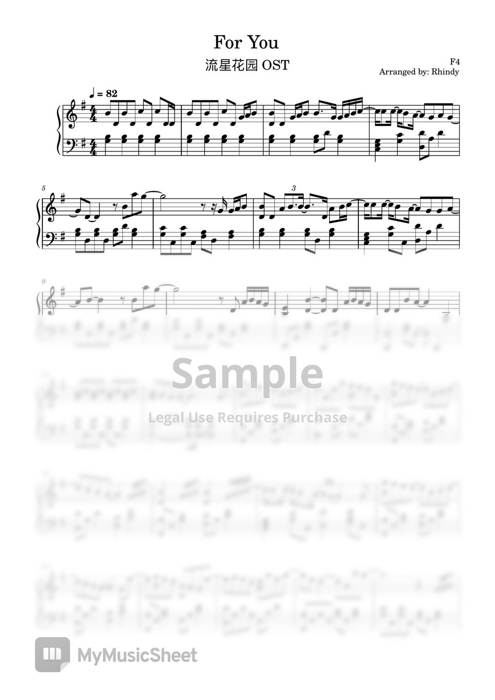 F4 For You Sheets By Rhindy