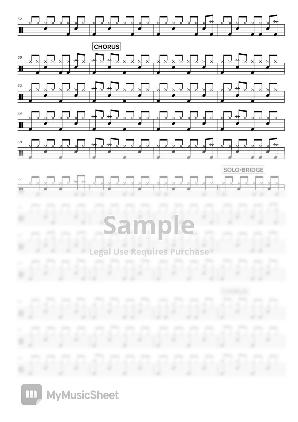 AC/DC - You Shook Me All Night Long Sheets by Magic Drum Sheets