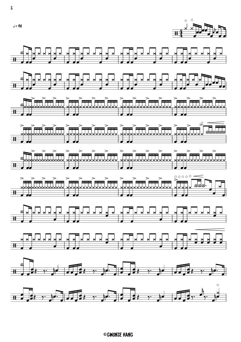 아이자야 씩스티원 주님의 마음 있는 곳 Sheets By Gwons Drumlesson