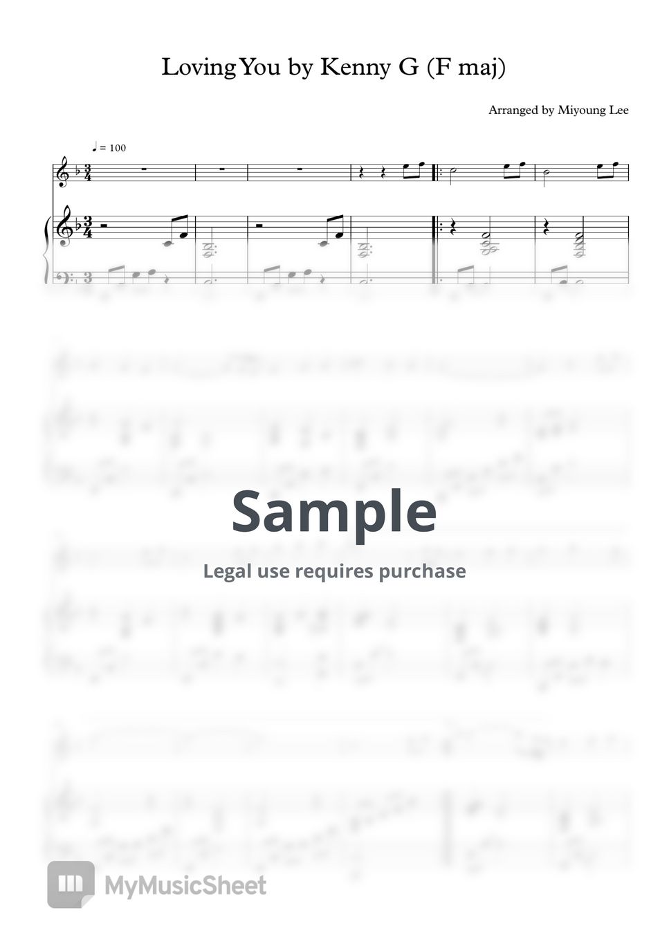 Kenny G - Loving You Sheet Music by Miyoung Lee