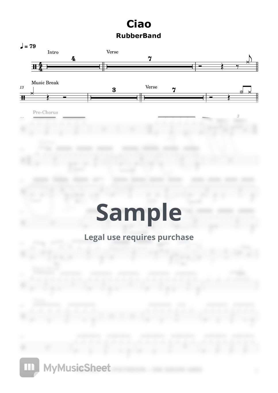 RubberBand - Ciao Sheets by ON DRUM UNO