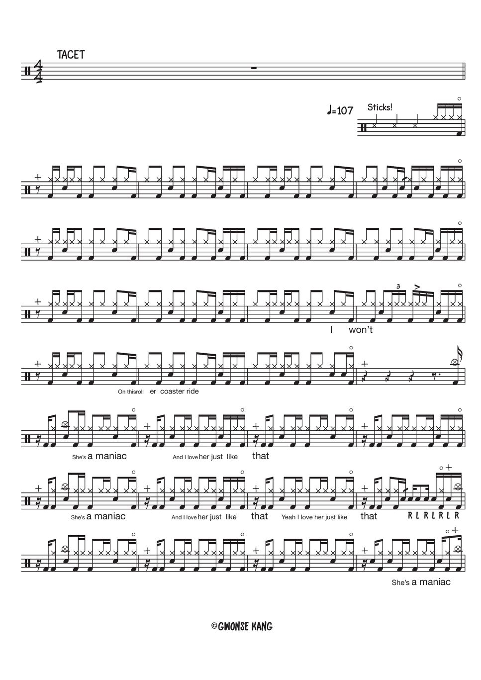 NCT U - Maniac (Sung by DOYOUNG,HAECHAN) (Prod. RYAN JHUN) Sheet by ...