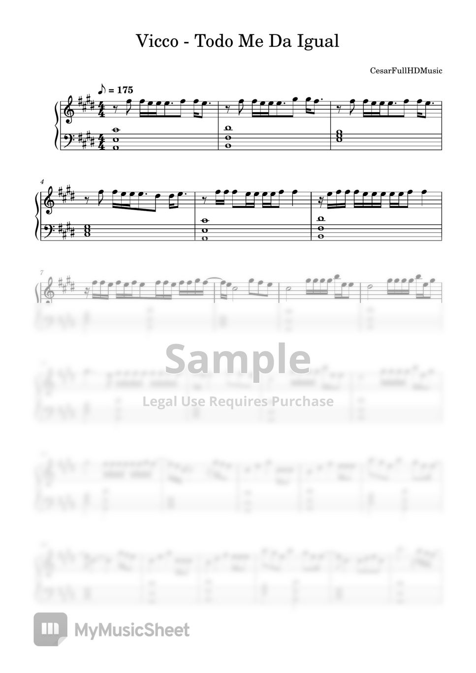 Vicco - Todo Me Da Igual Sheet Music