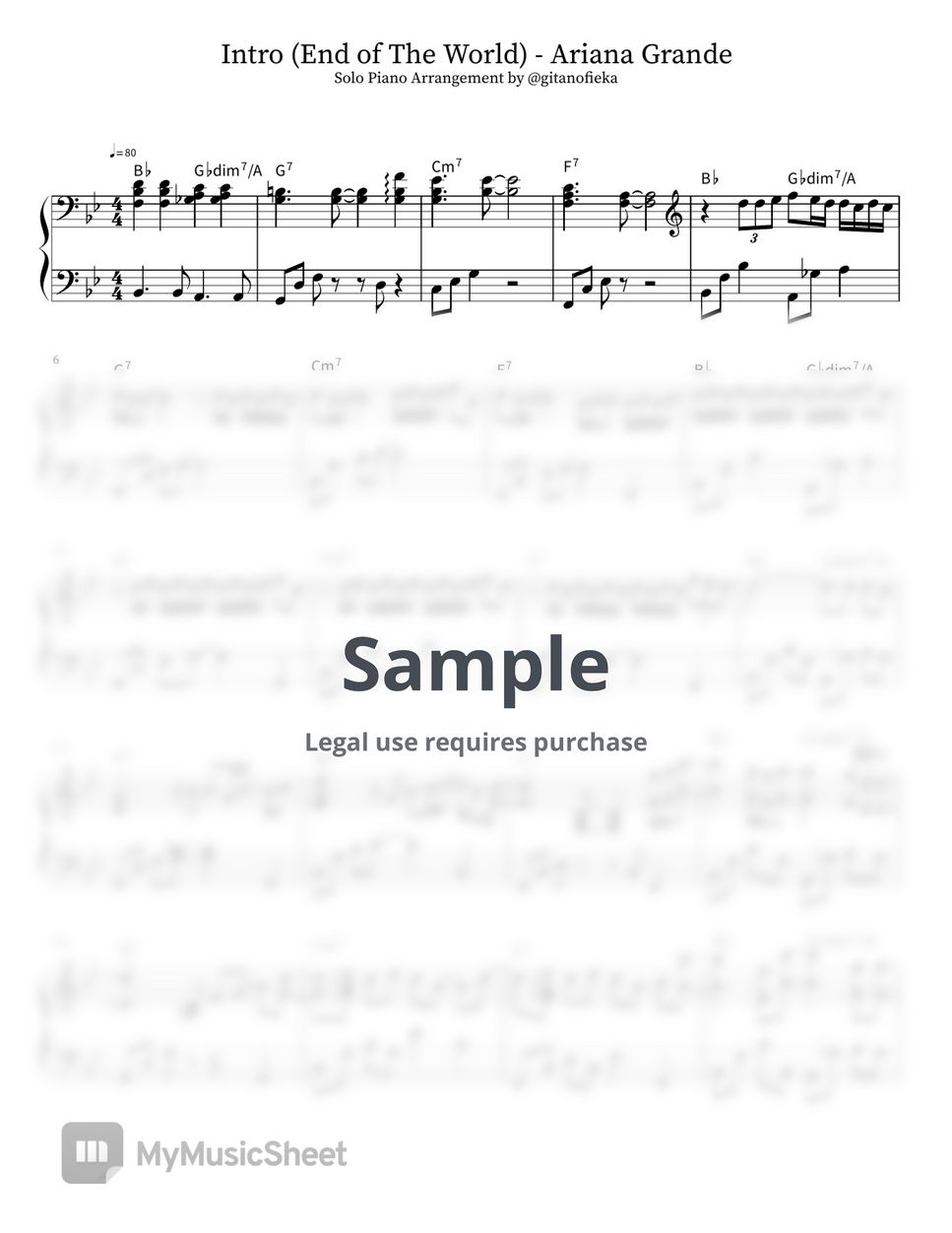 Ariana Grande - Intro (End of The World) Sheets by Gita Nofieka