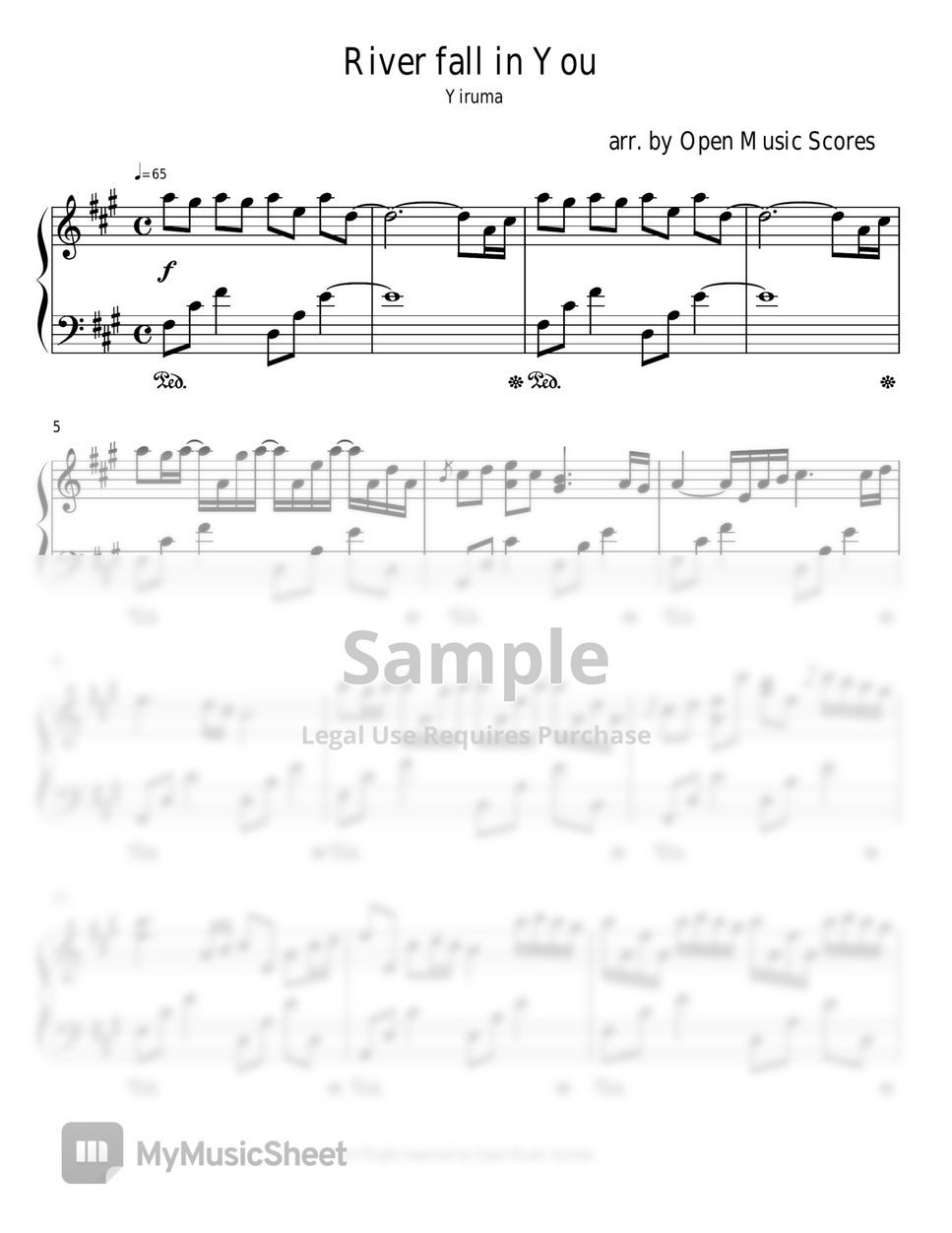Yiruma River Flows In You Original Key 악보 By Open Music Scores