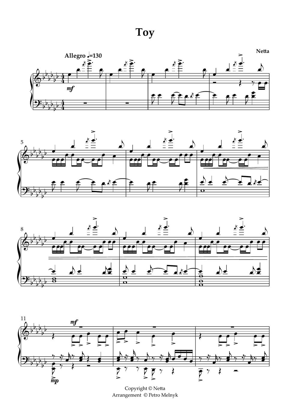 Netta - Netta - Toy 🇮🇱 (Israel - Eurovision 2018) Sheets by Petro Melnyk