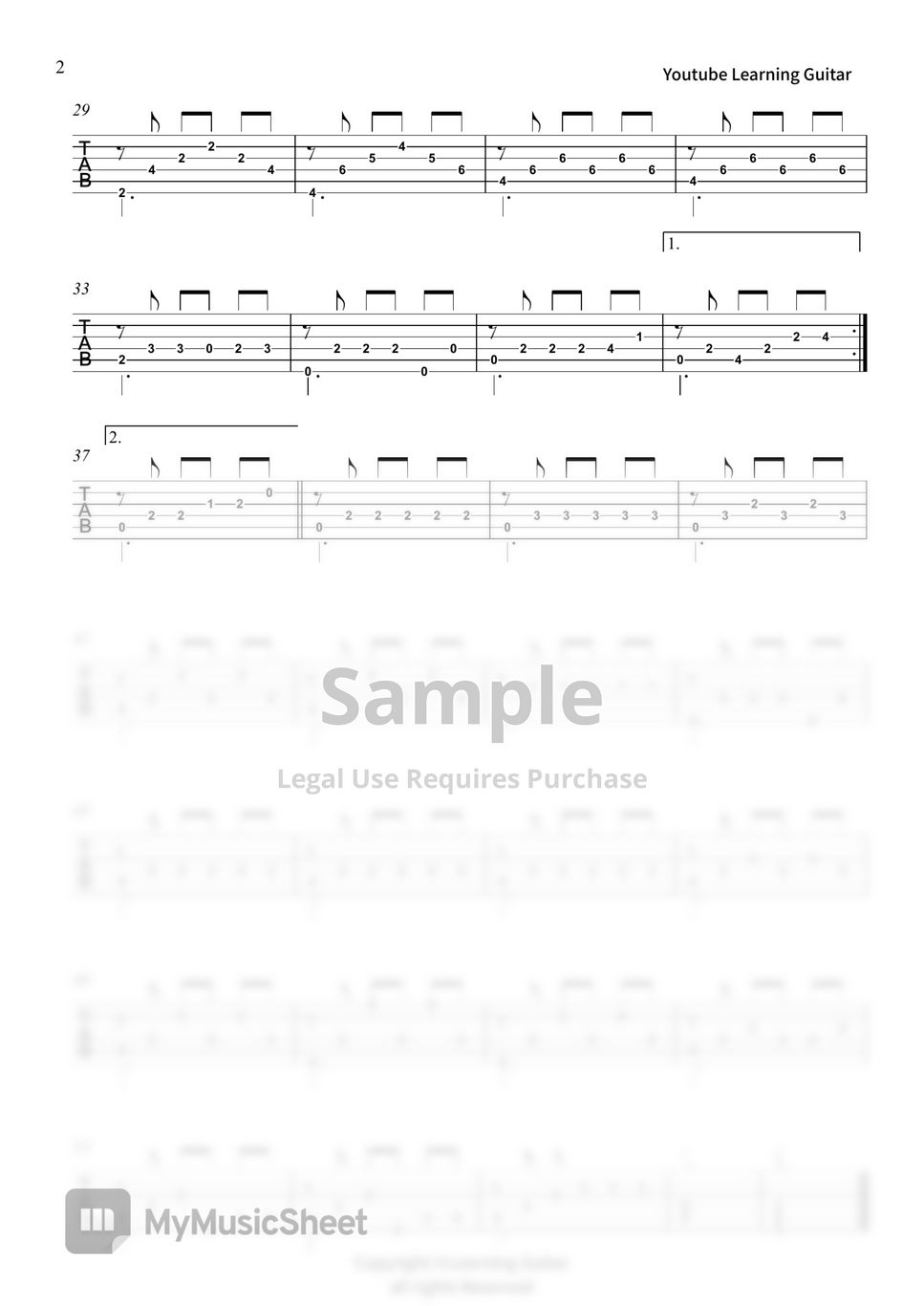 Francisco Tarrega - Recuerdos de la Alhambra (Chord TAB) Sheets by ...