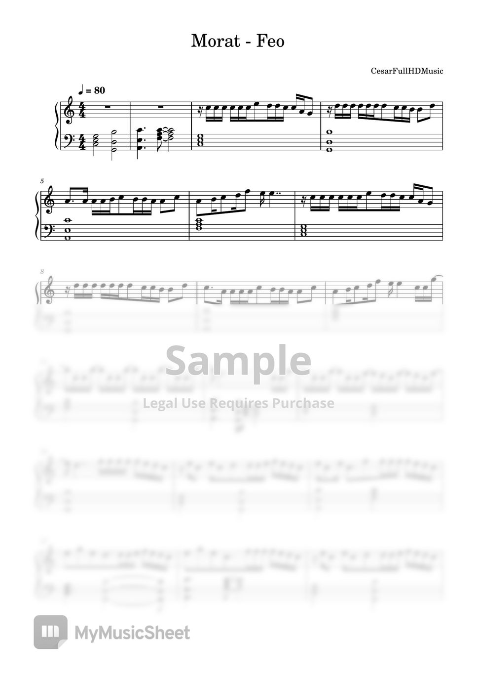 Morat - Feo Sheet Music