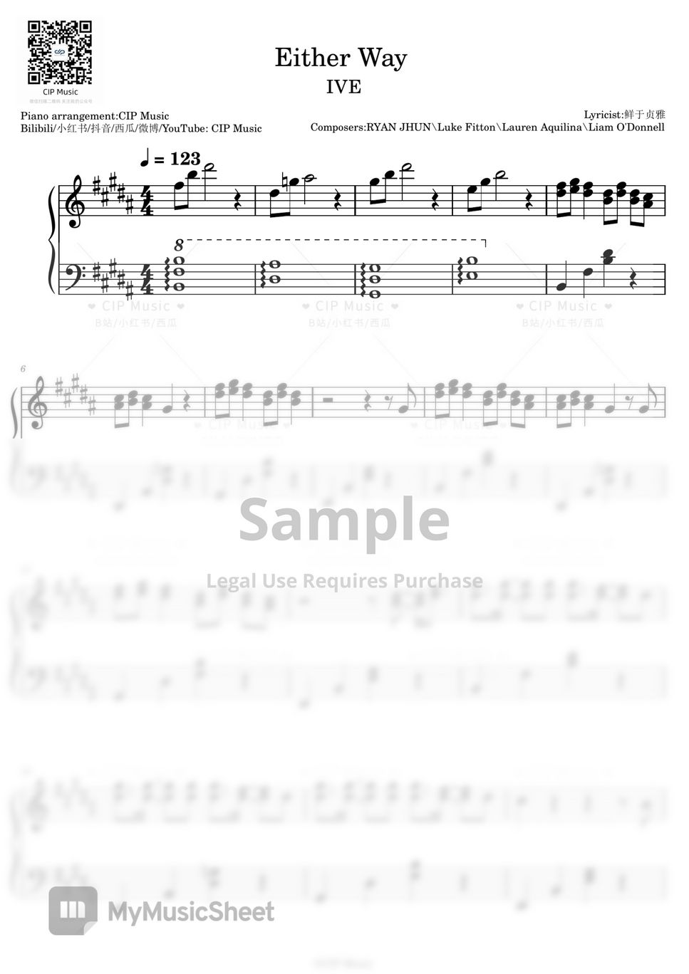 IVE - Either Way Sheets by CIP Music