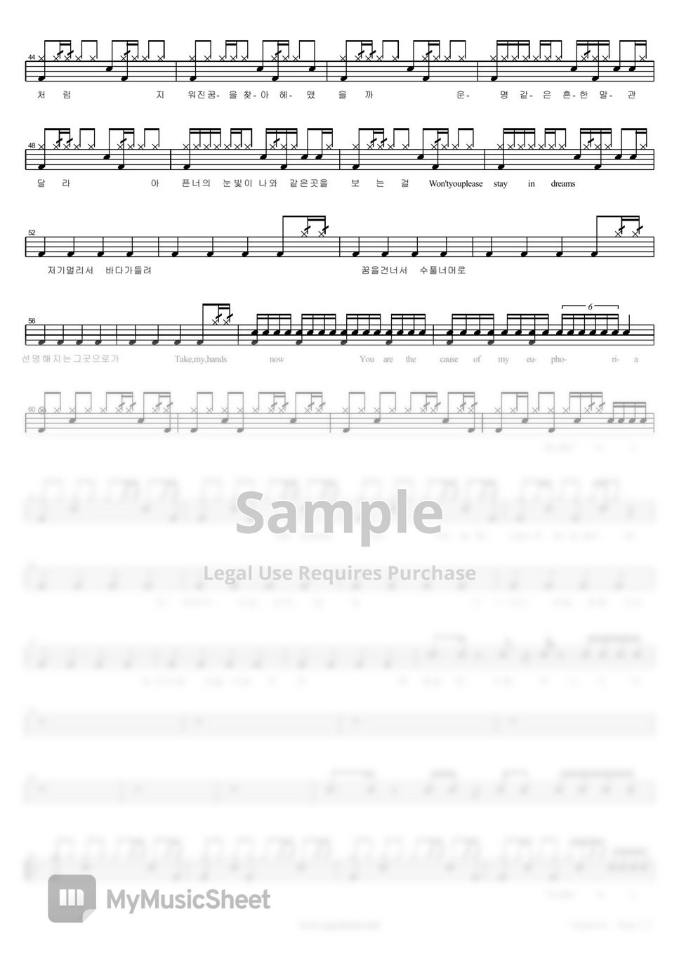 BTS - Euphoria Sheets by COPYDRUM