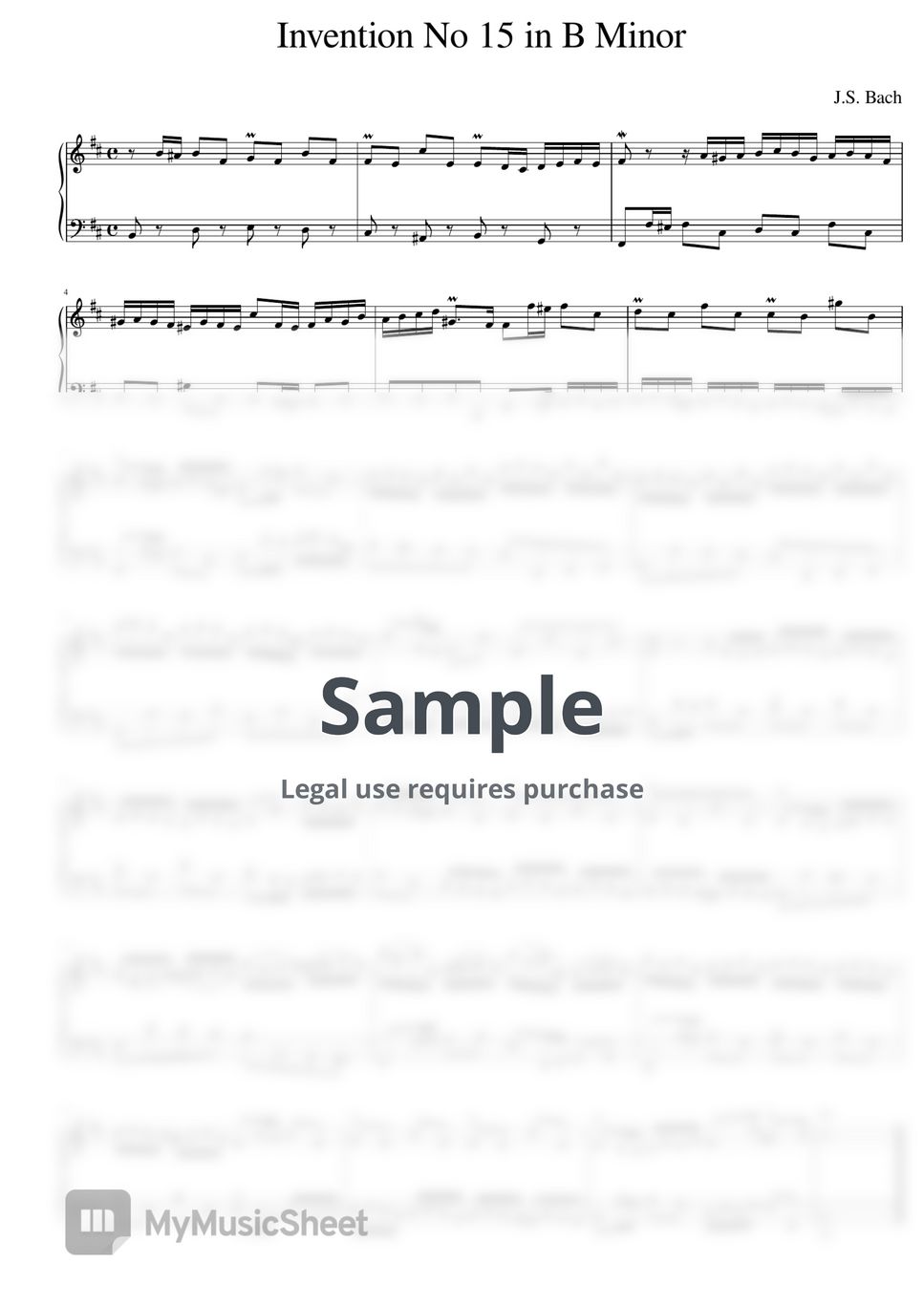 J.S.Bach - Invention 15 in B Minor Sheets by J.S.Bach