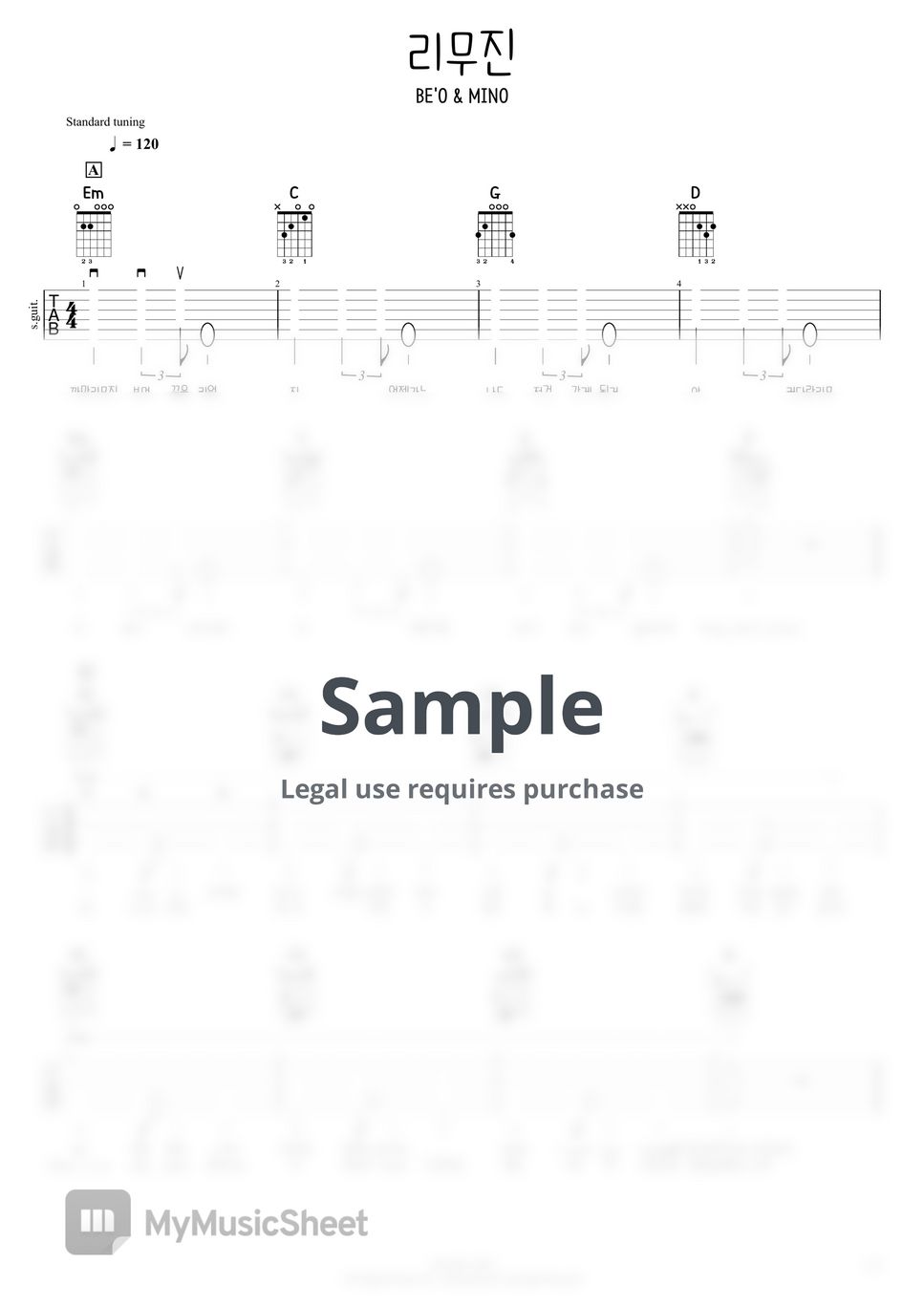 BE'O - Limousine (feat. MINO) Sheets by CHASE CHO