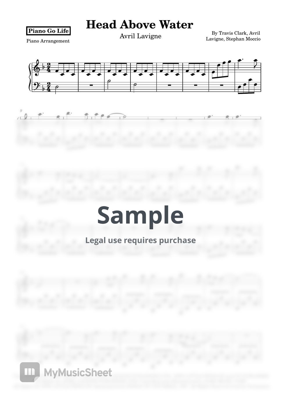 Avril Lavigne - Head Above Water 악보 by Piano Go Life
