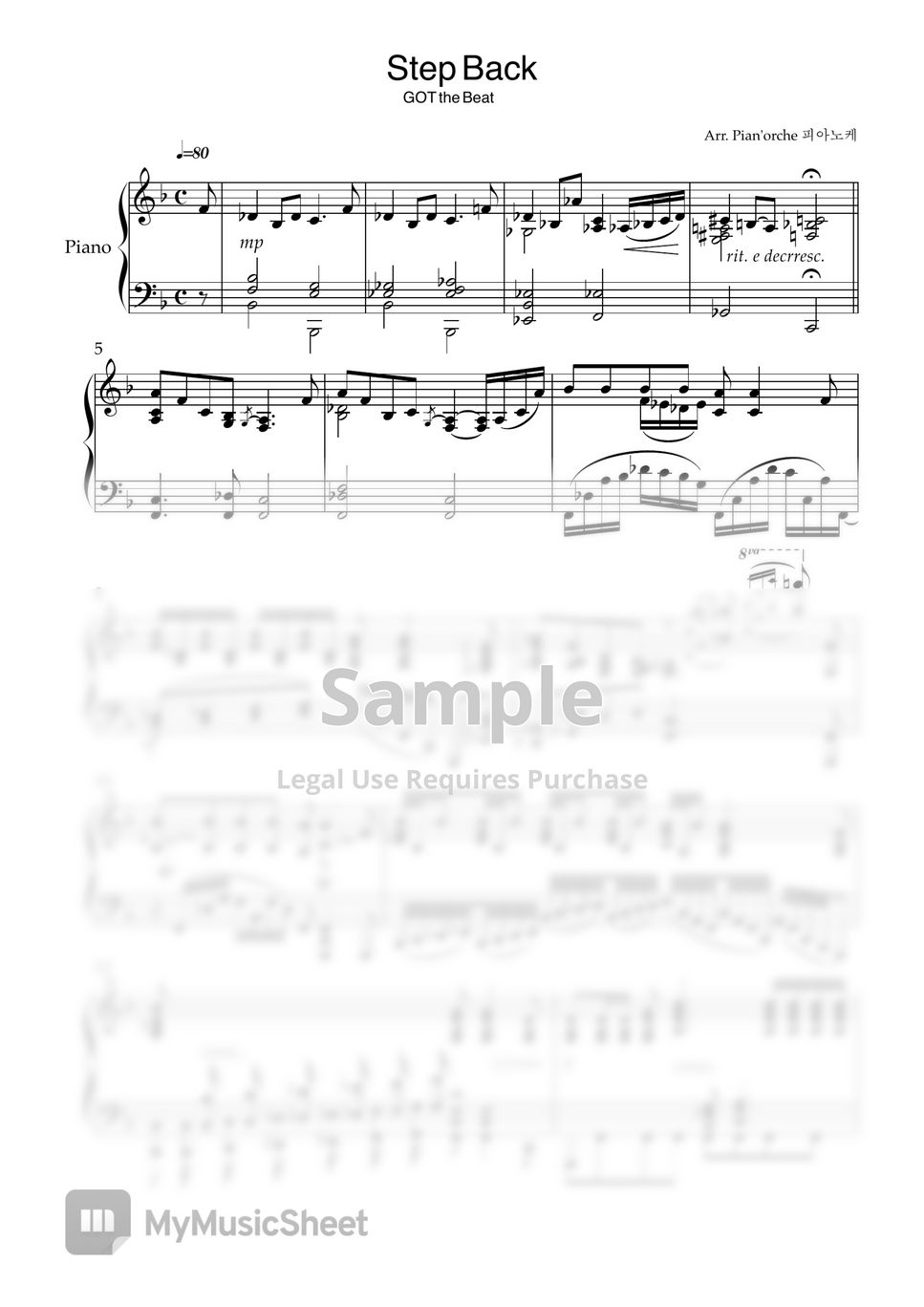 GOT the beat - Step Back Sheets by Pian'orche