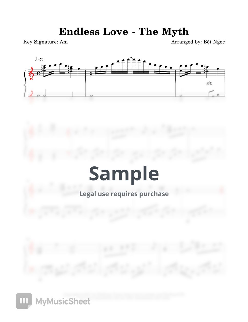 Jackie Chan - Endless Love (The Myth) نوتة by Boi Ngoc