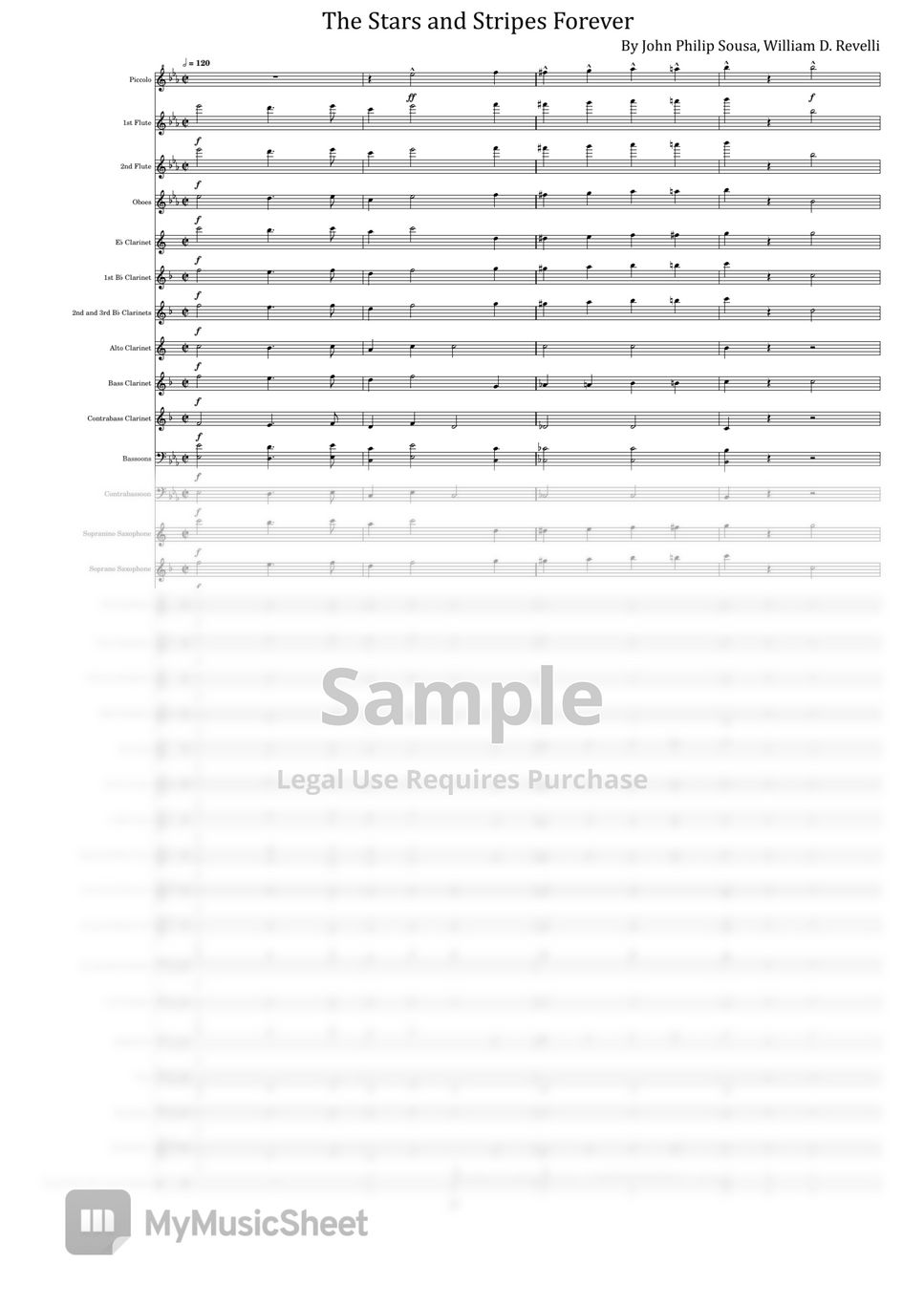 John Philip Sousa, William D. Revelli - The Stars And Stripes Forever (Concert Band Sheet Musice ...