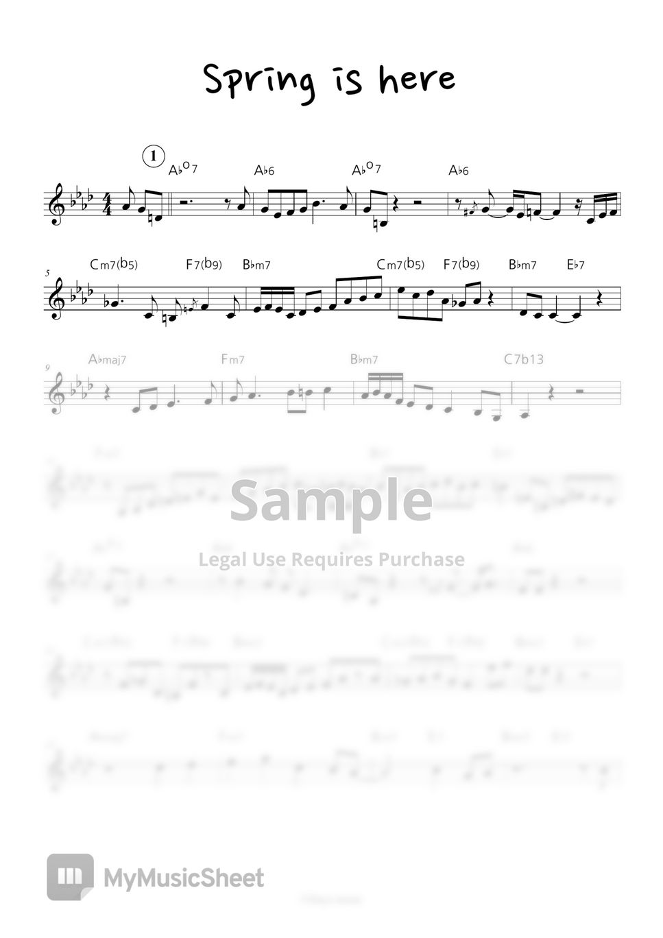 kenny Dorham - Spring is here (transcription) 악보 by haya music