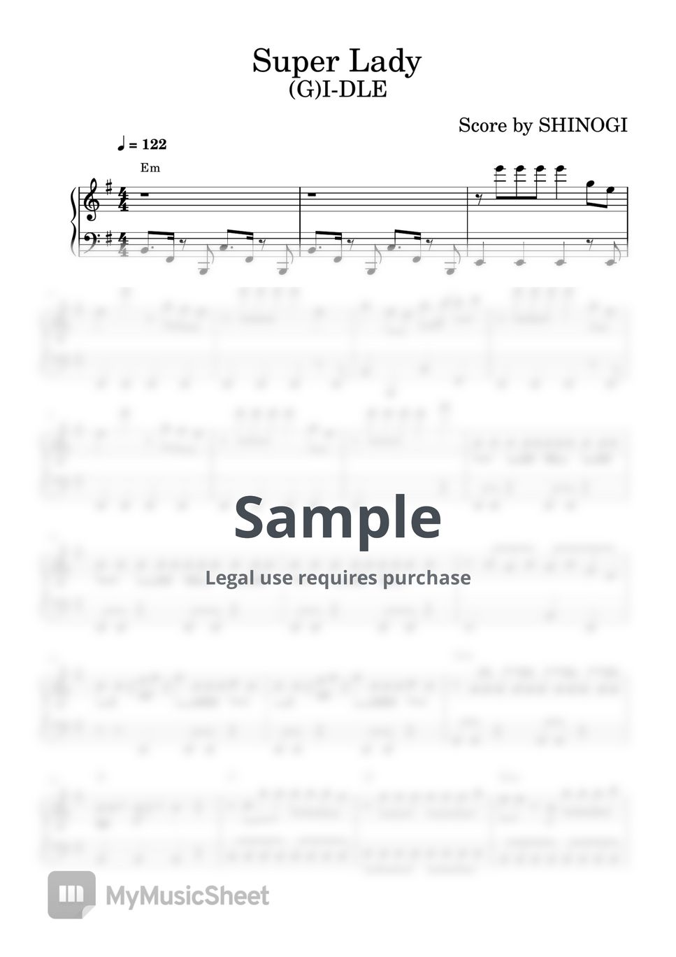 (G)I-DLE - Super Lady (Simple Version) 악보 by SHINOGI