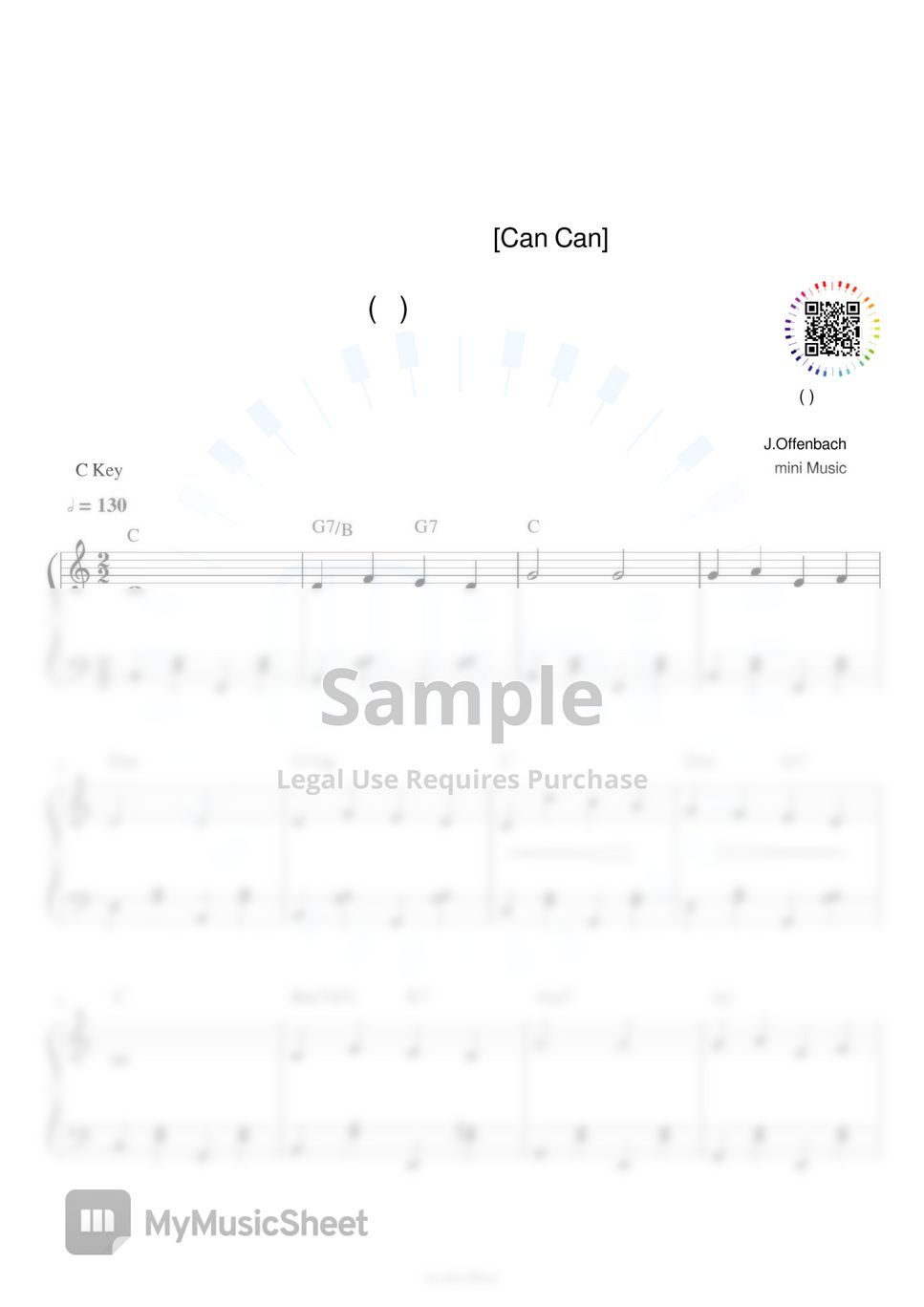 J. Offenbach (오펜바흐) - Orpheus In The World "Can Can" (캉캉) Sheet Music ...