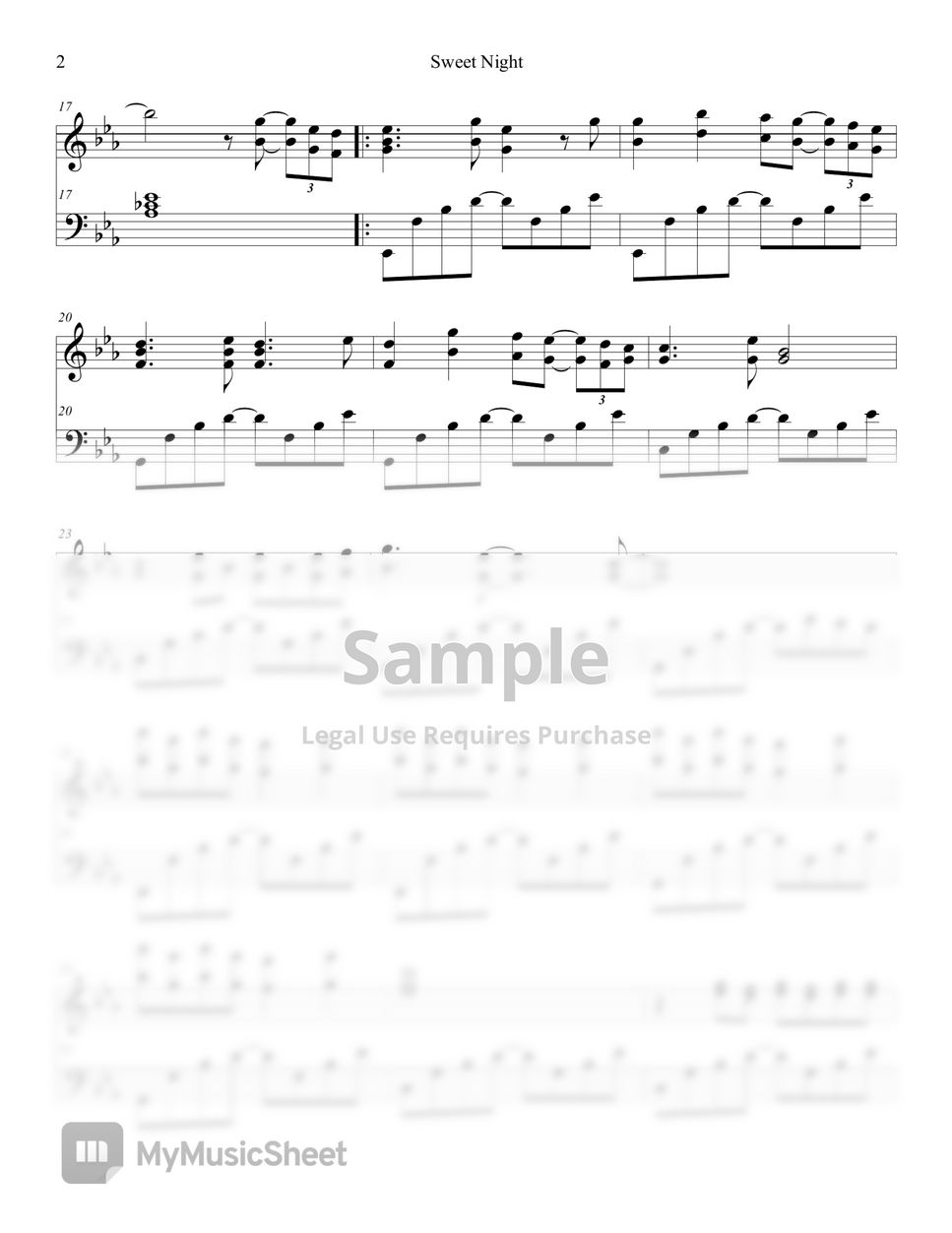 BTS V - Sweet Night (Itaewon Class) Sheet Music by Lunar Piano