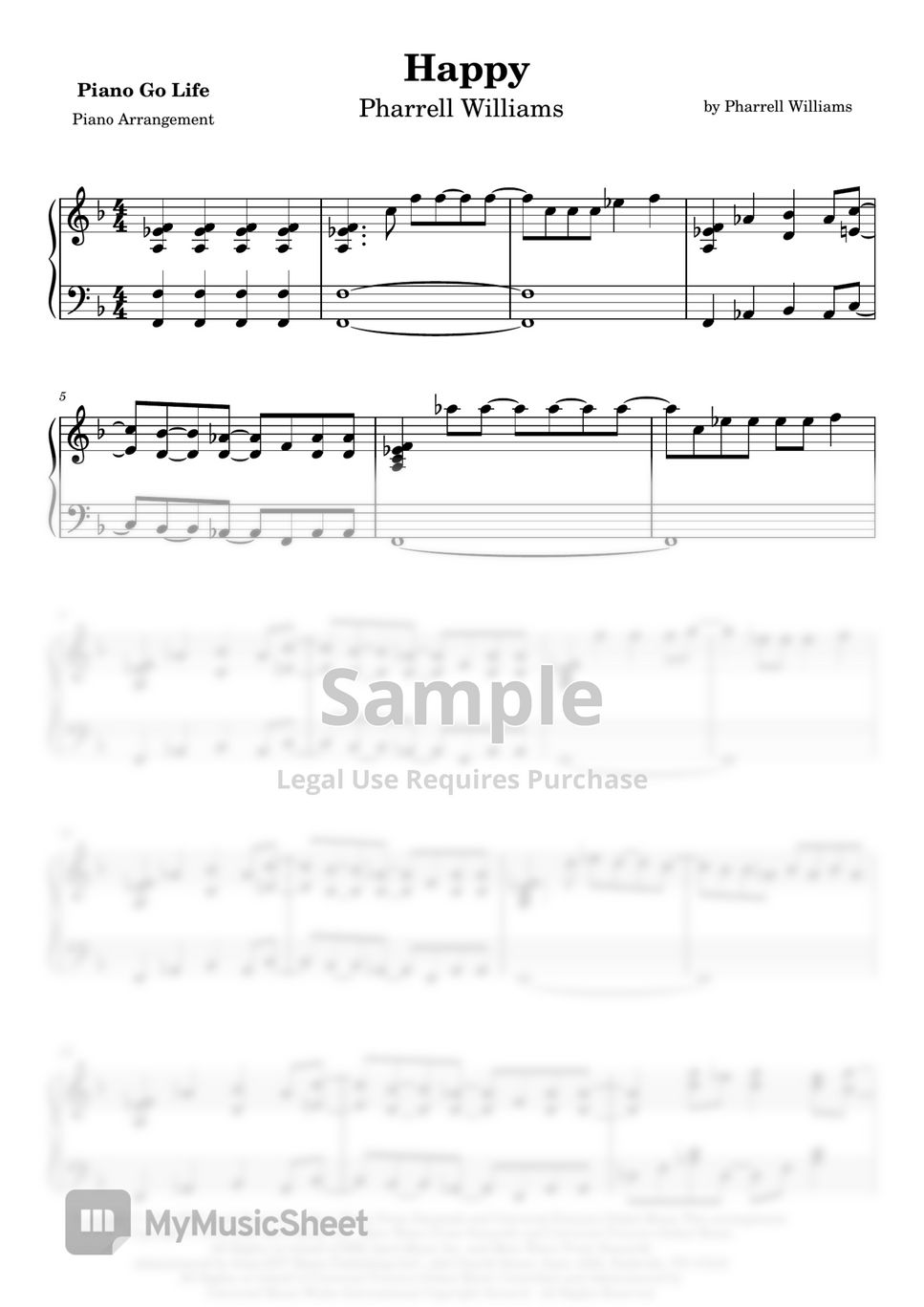 Pharrell Williams - Happy 악보 by Piano Go Life