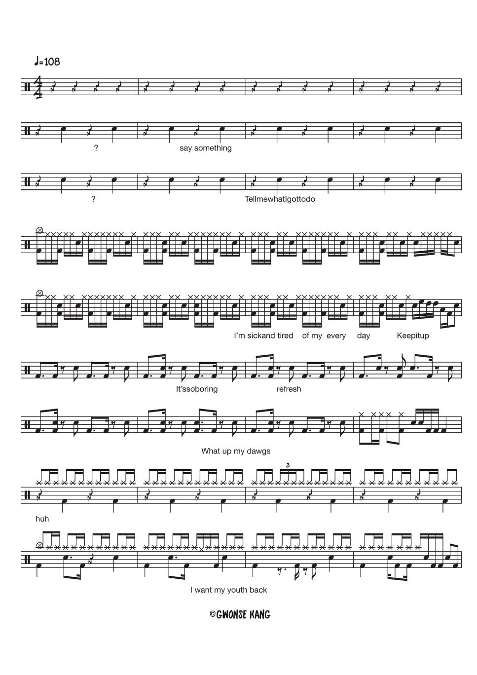 ZICO (지코) - Any song (아무노래) Sheets by Gwon's DrumLesson