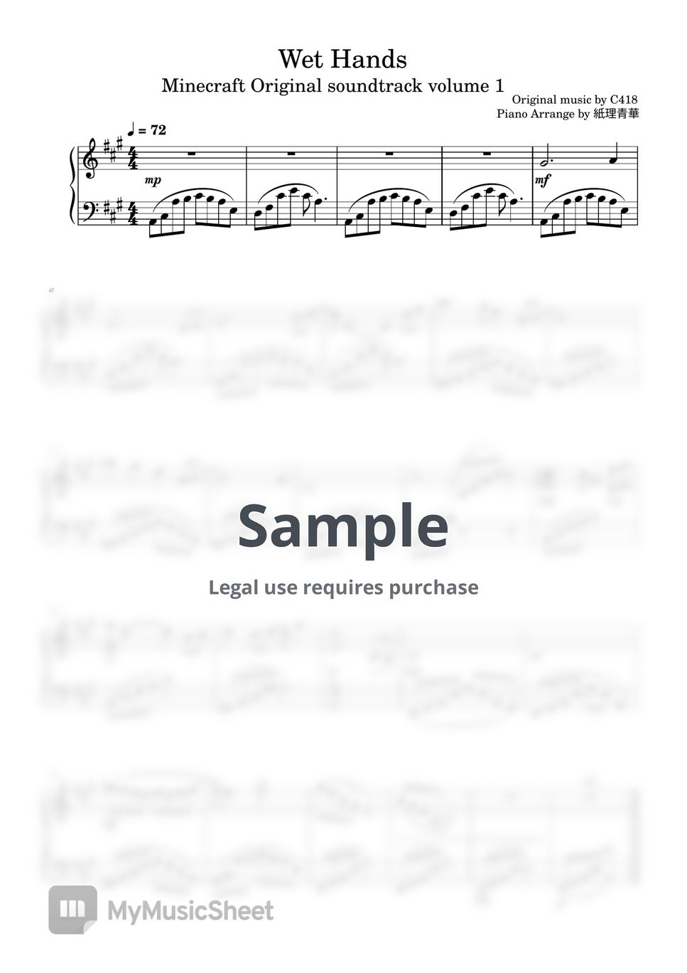 Minecraft - Wet Hands Sheets by 紙理青華