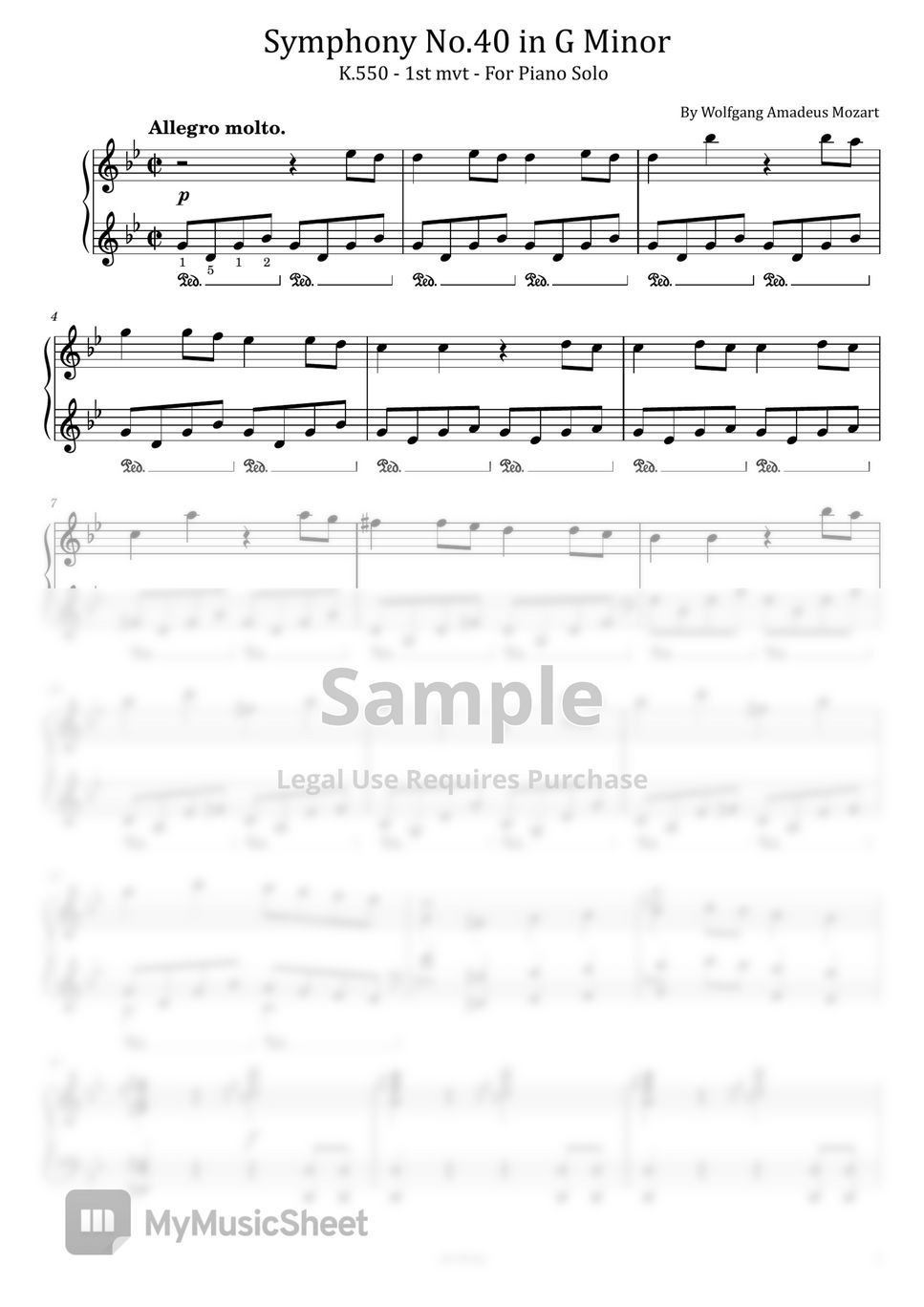 Wolfgang Amadeus Mozart - Symphony No.40 (in Gm - K.550 - 1st mvt - For ...