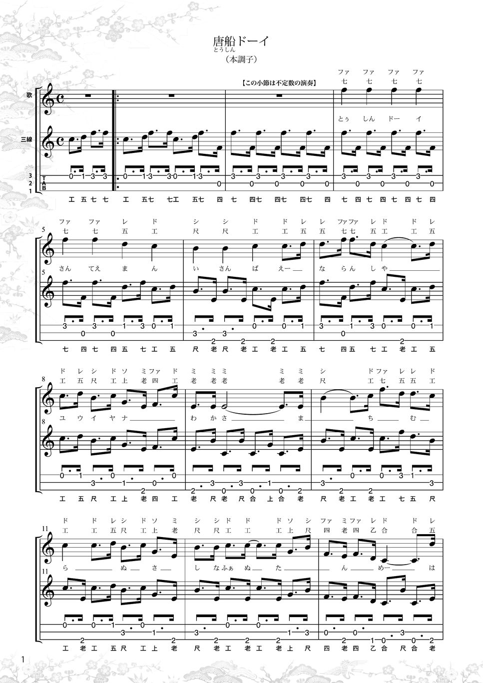 TOUSHIN DOOI (Play Along Okinawa Sanshin (Sheet Music)) Sheets by Far ...