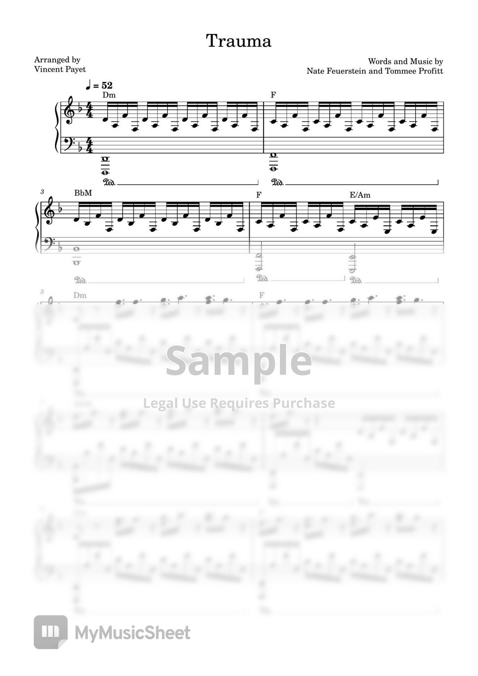 NF - Trauma Sheet Music by Vincent Payet